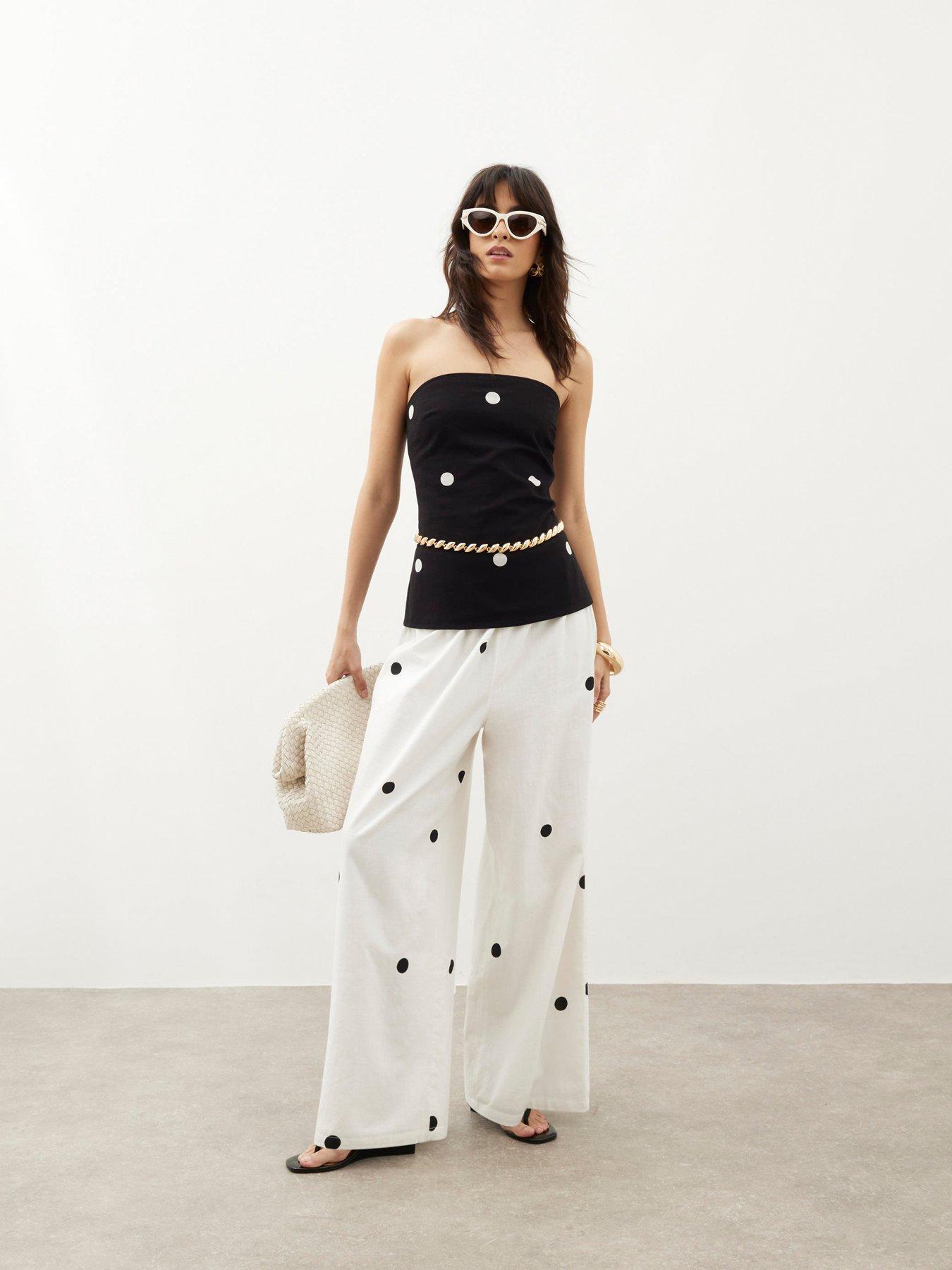River Island Printed Bandeau Top - Black | Very