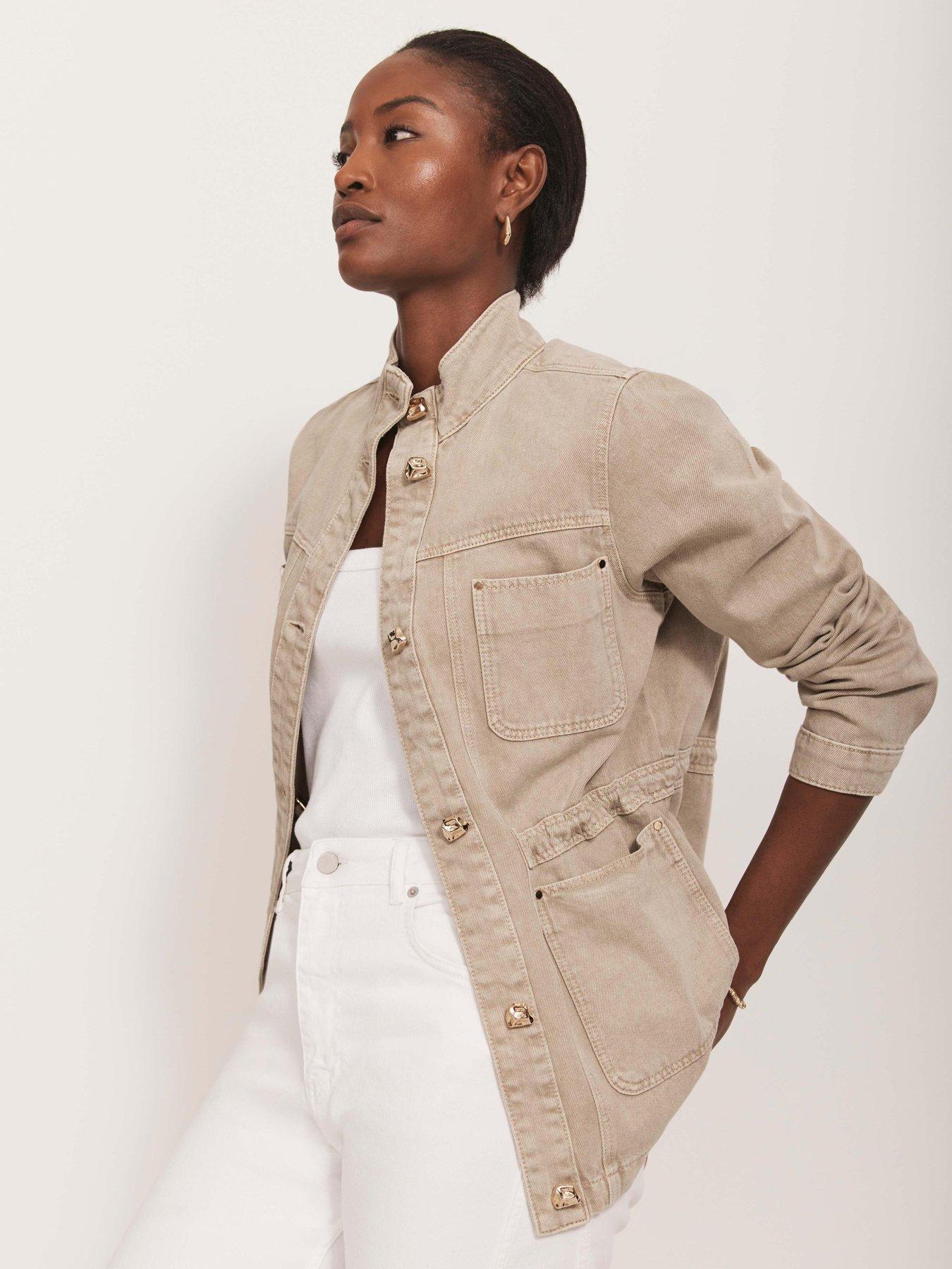 Mint Velvet Neutral Washed Utility Jacket - White | Very