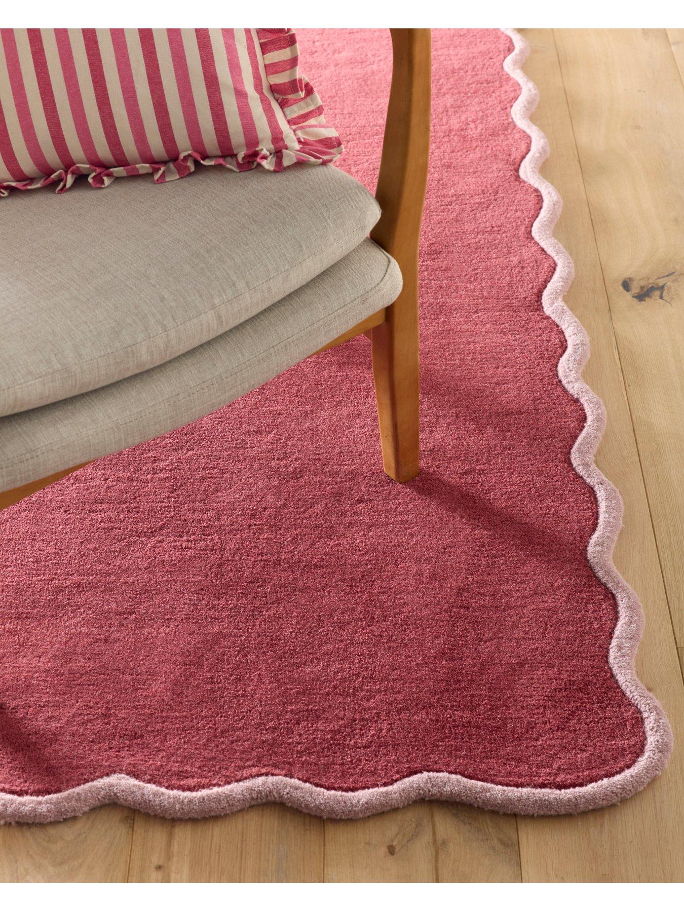 Very Home Scalloped Elsie Wool Rug – Coral and Lilac | Very