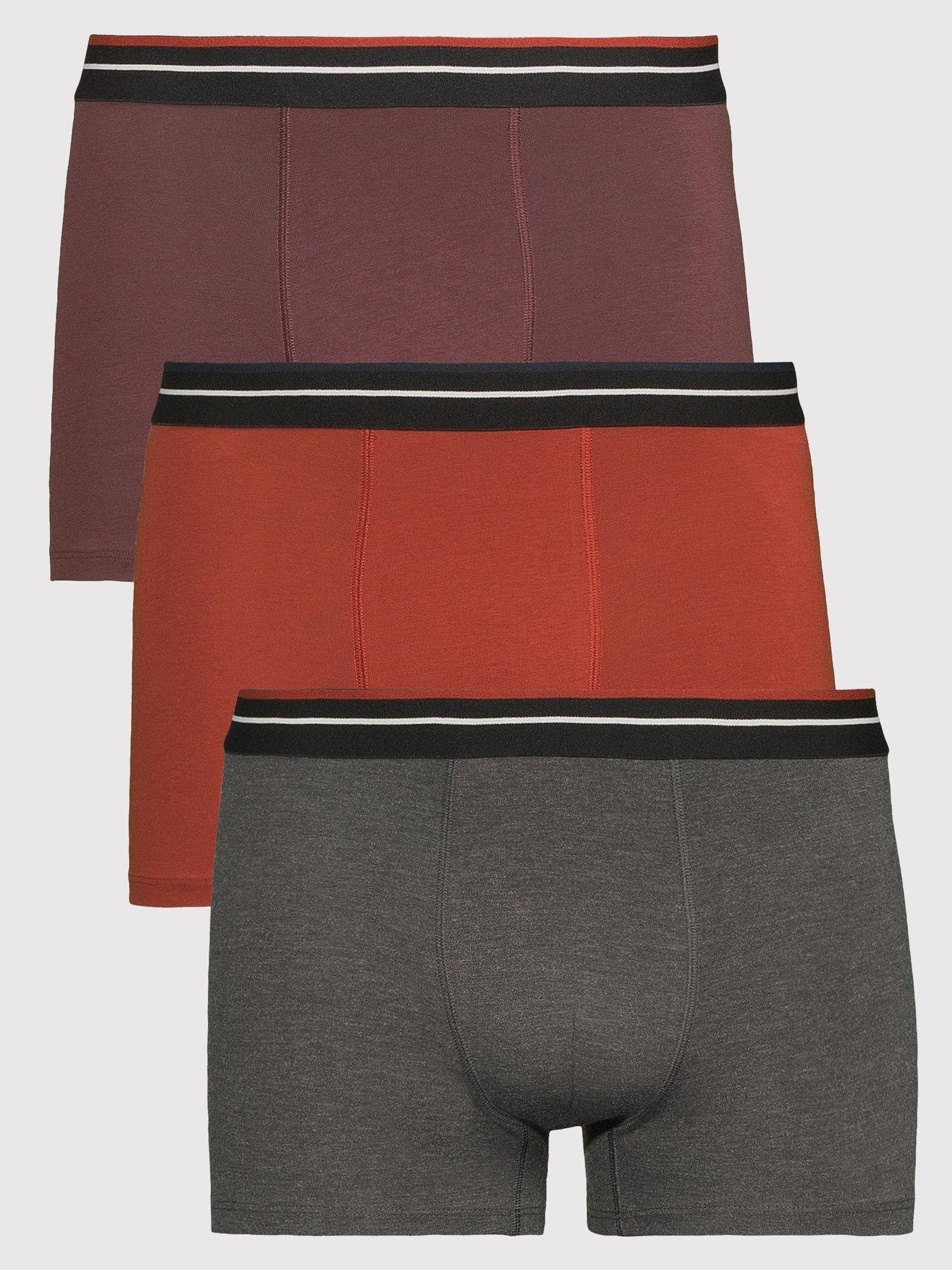 Very Man 3 Pack Trunks - Navy/Burgundy | Very