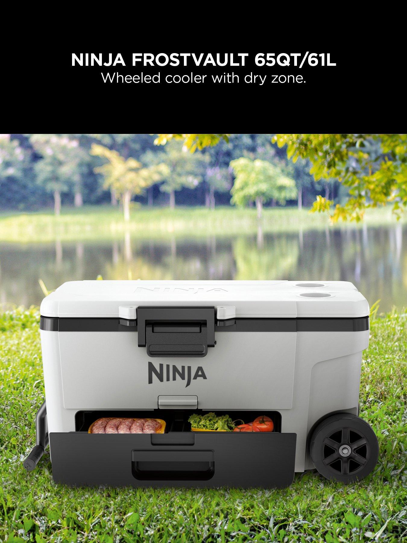 NINJA FrostVault 65QT/61L Wheeled Cooler with Dry Zone, Cloud White ...