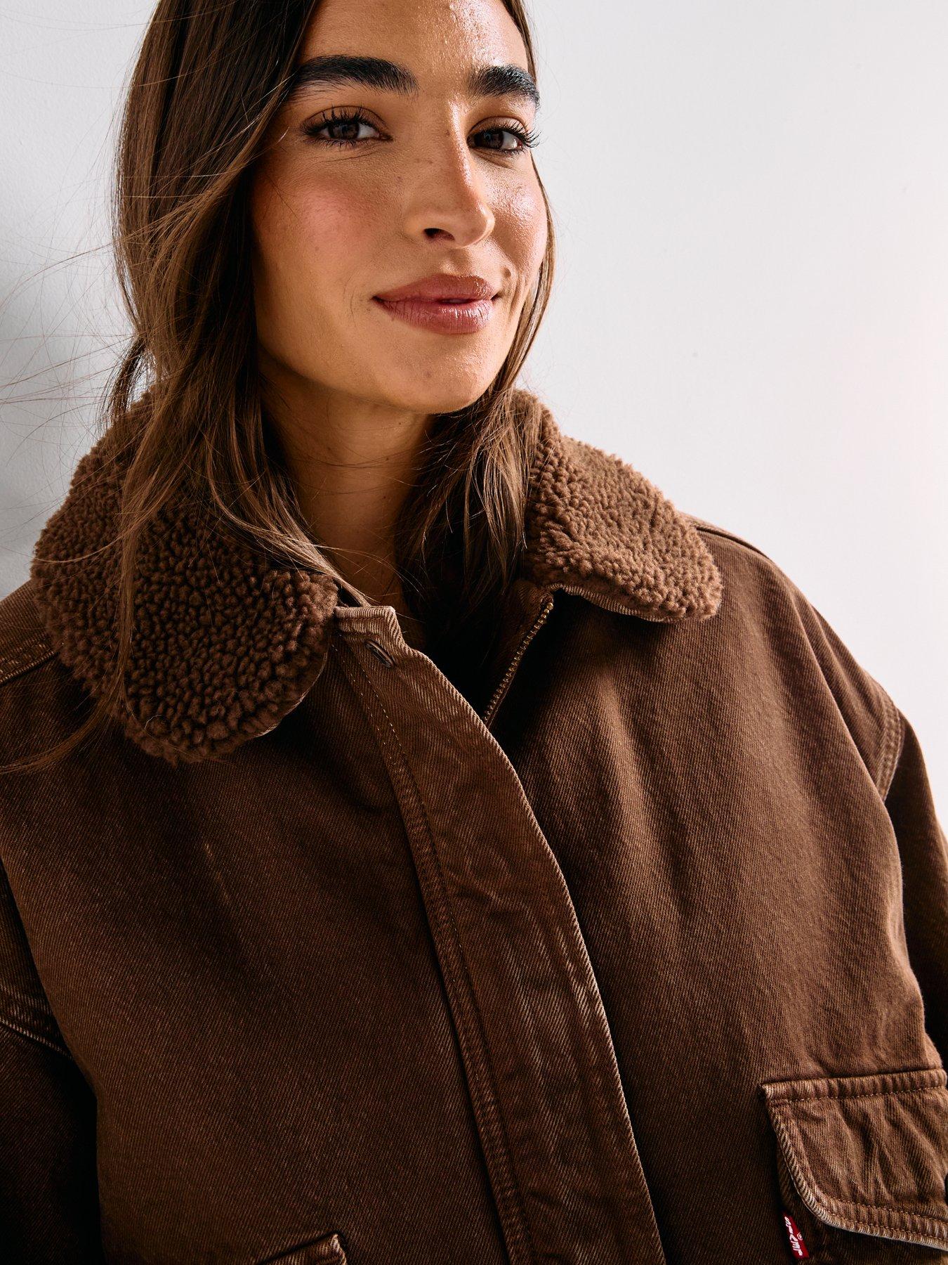 Levi's Sherpa Bomber Jacket - Lariat Luck Bomber - Brown | Very