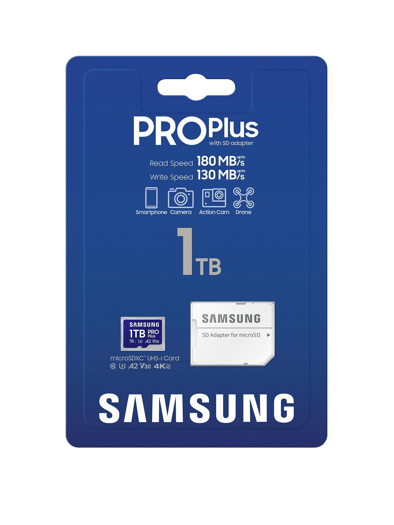 Samsung PRO Plus microSD card + SD adapter, 1 TB | Very