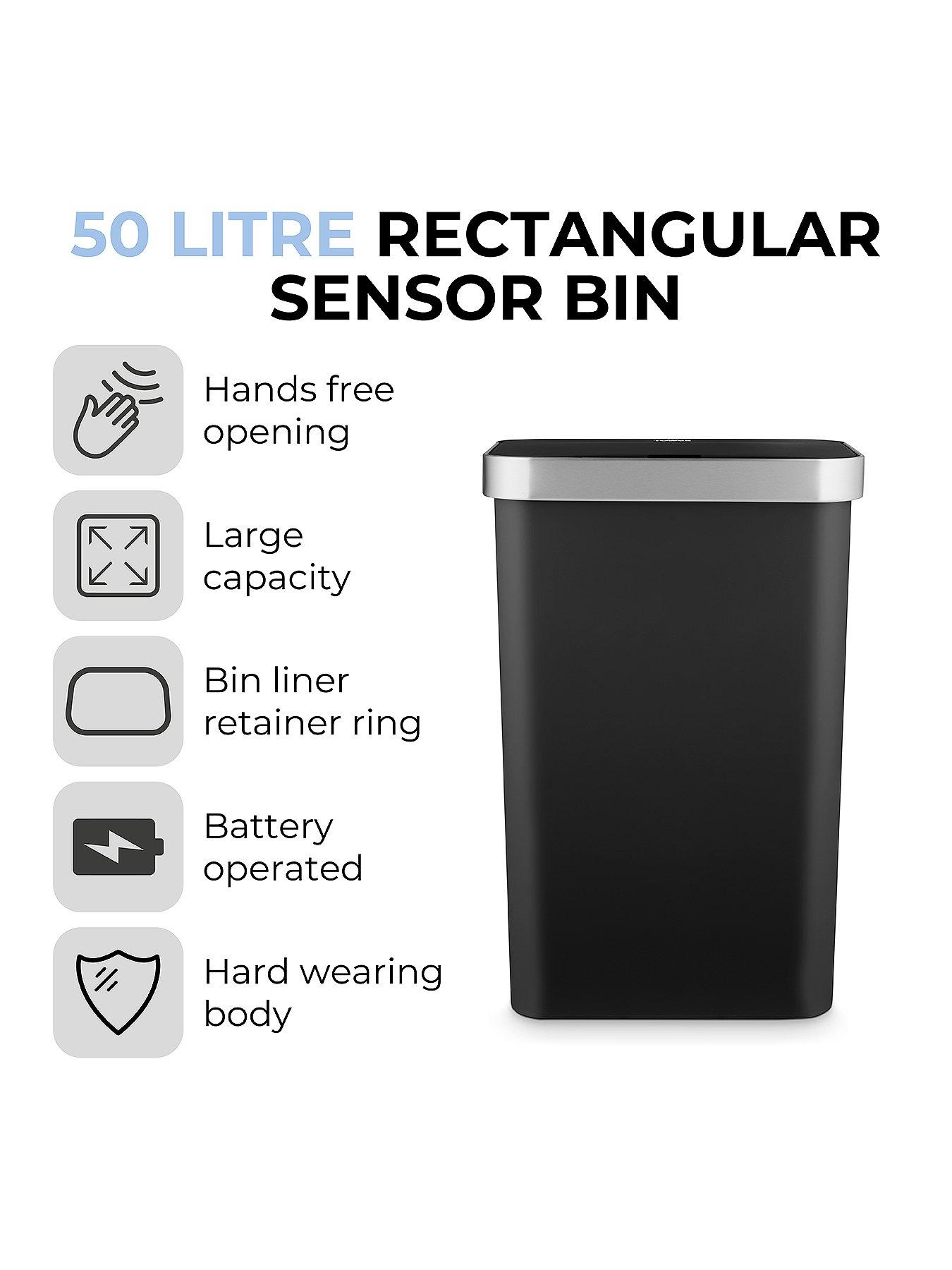 Tower 50l Rectangular Sensor Bin | Very