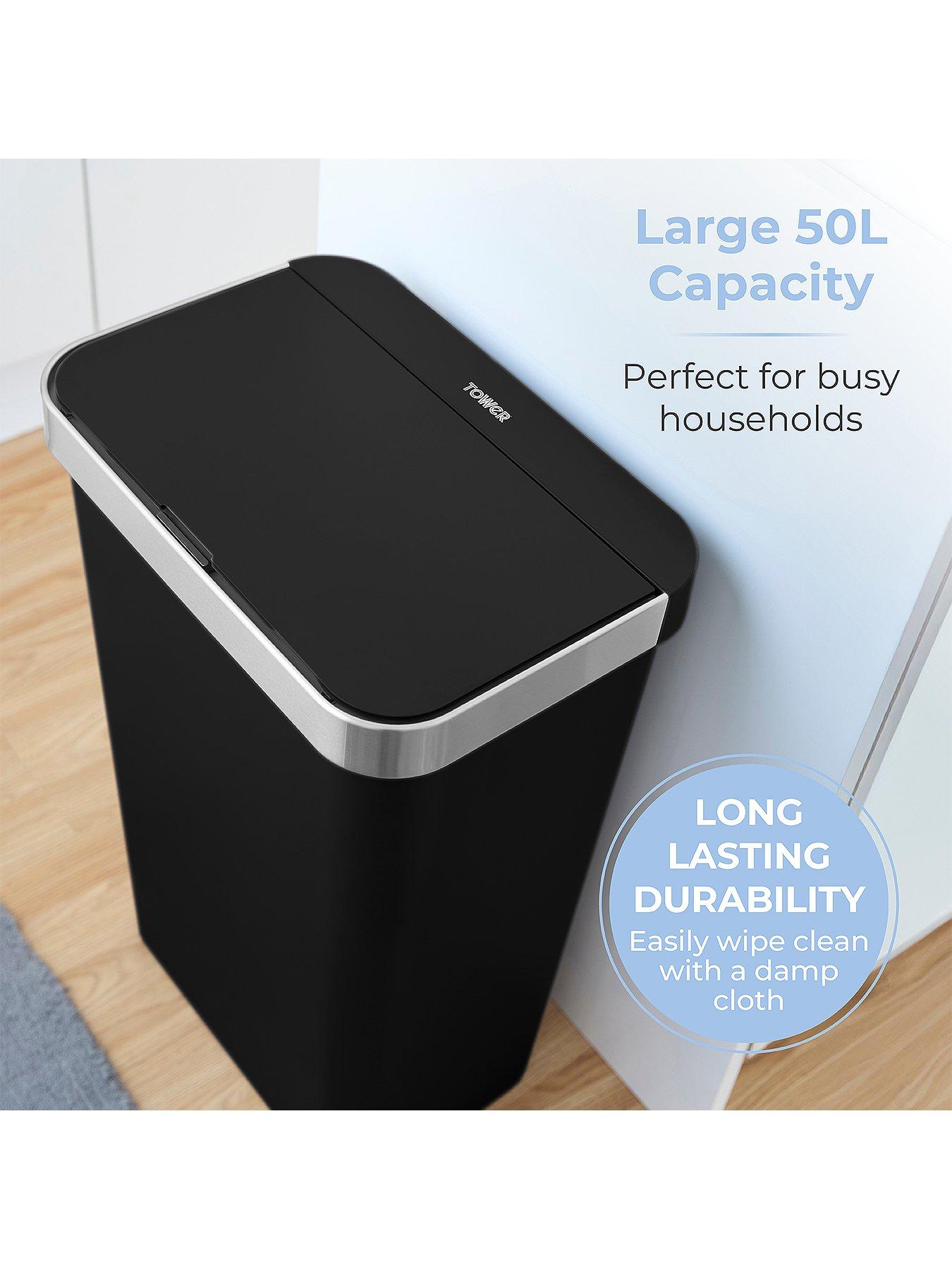 Tower 50l Rectangular Sensor Bin | Very