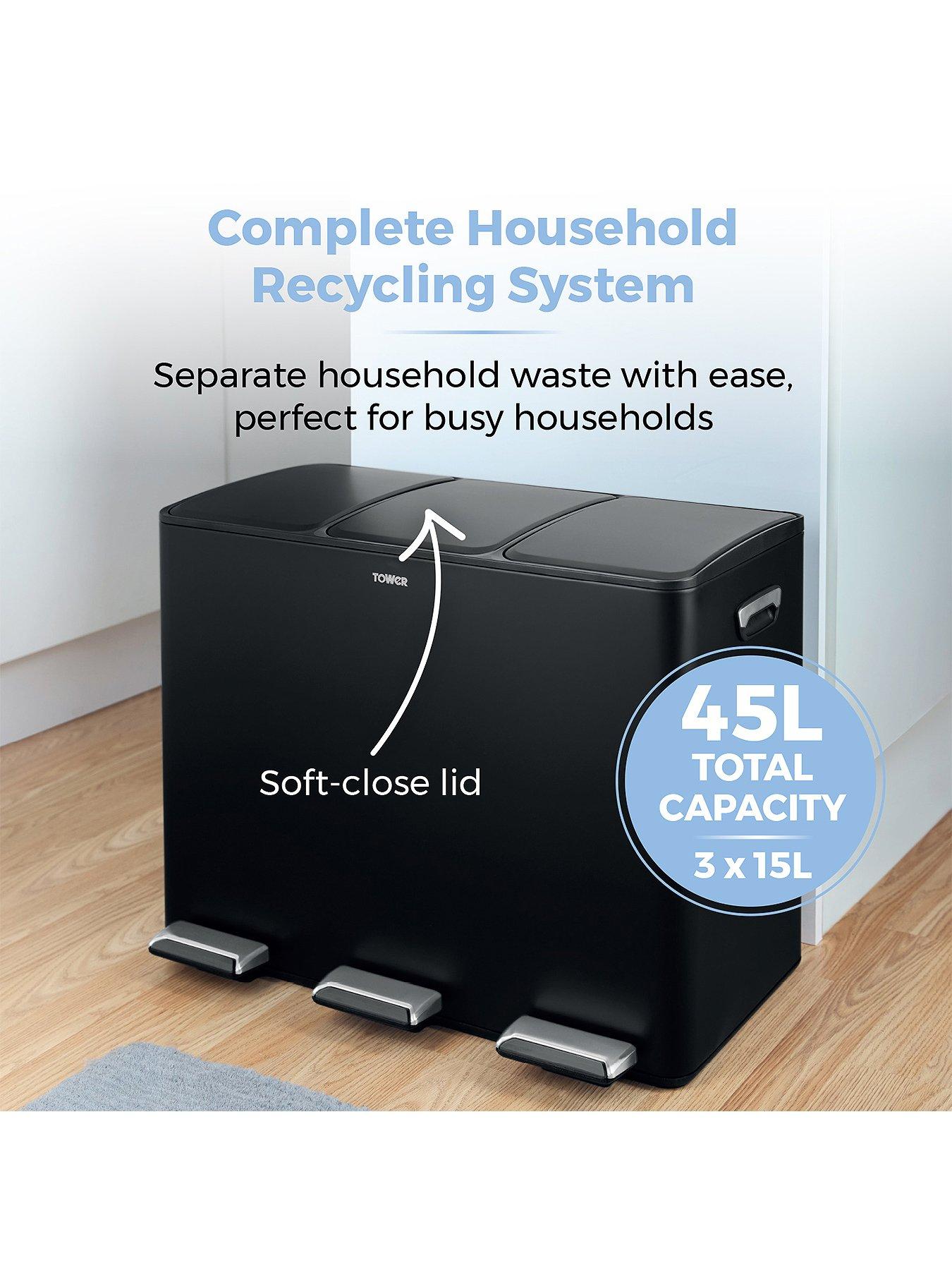 Tower 45l Recycling Pedal Bin | Very