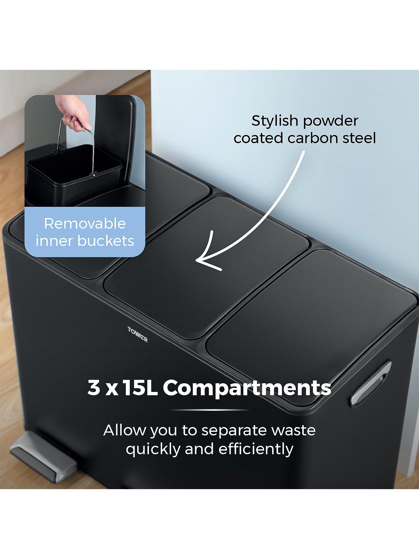 Tower 45l Recycling Pedal Bin | Very