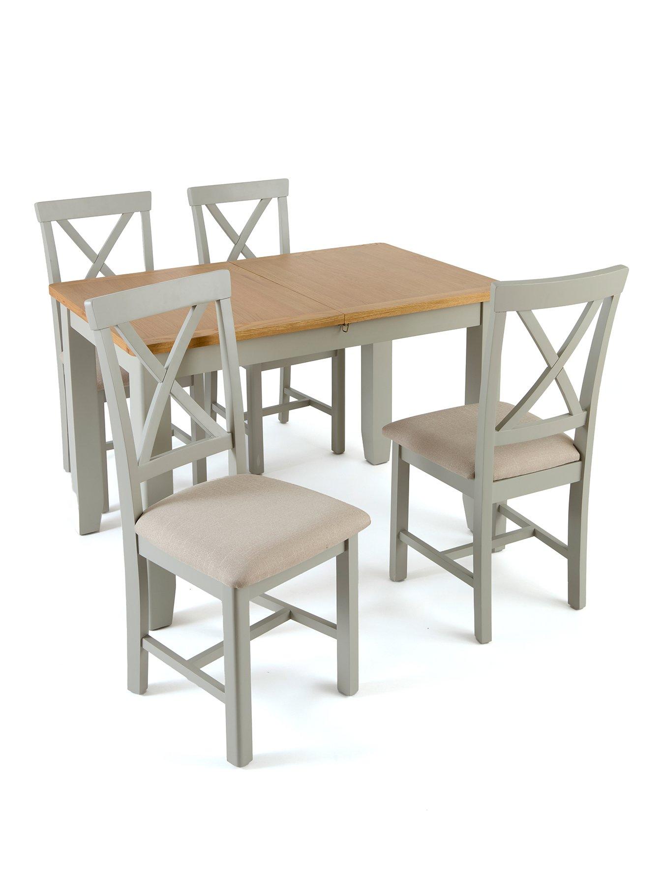 Very Home Malone 1.2m - 1.6m Extending Dining Table & 4 Malone Dining Chairs | Very