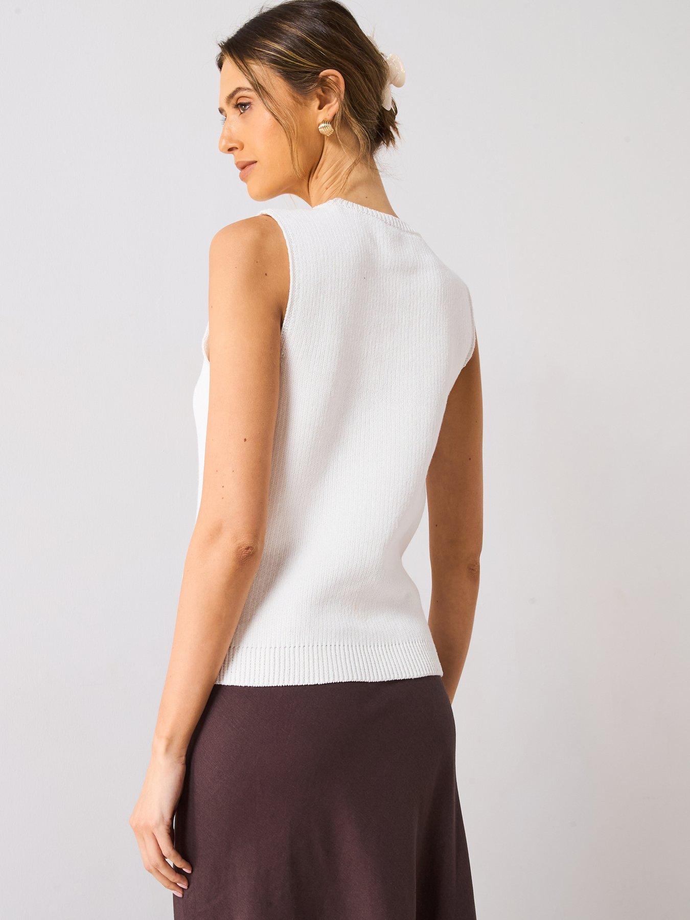 Mango Knit Top With Sun Detail - Cream | Very