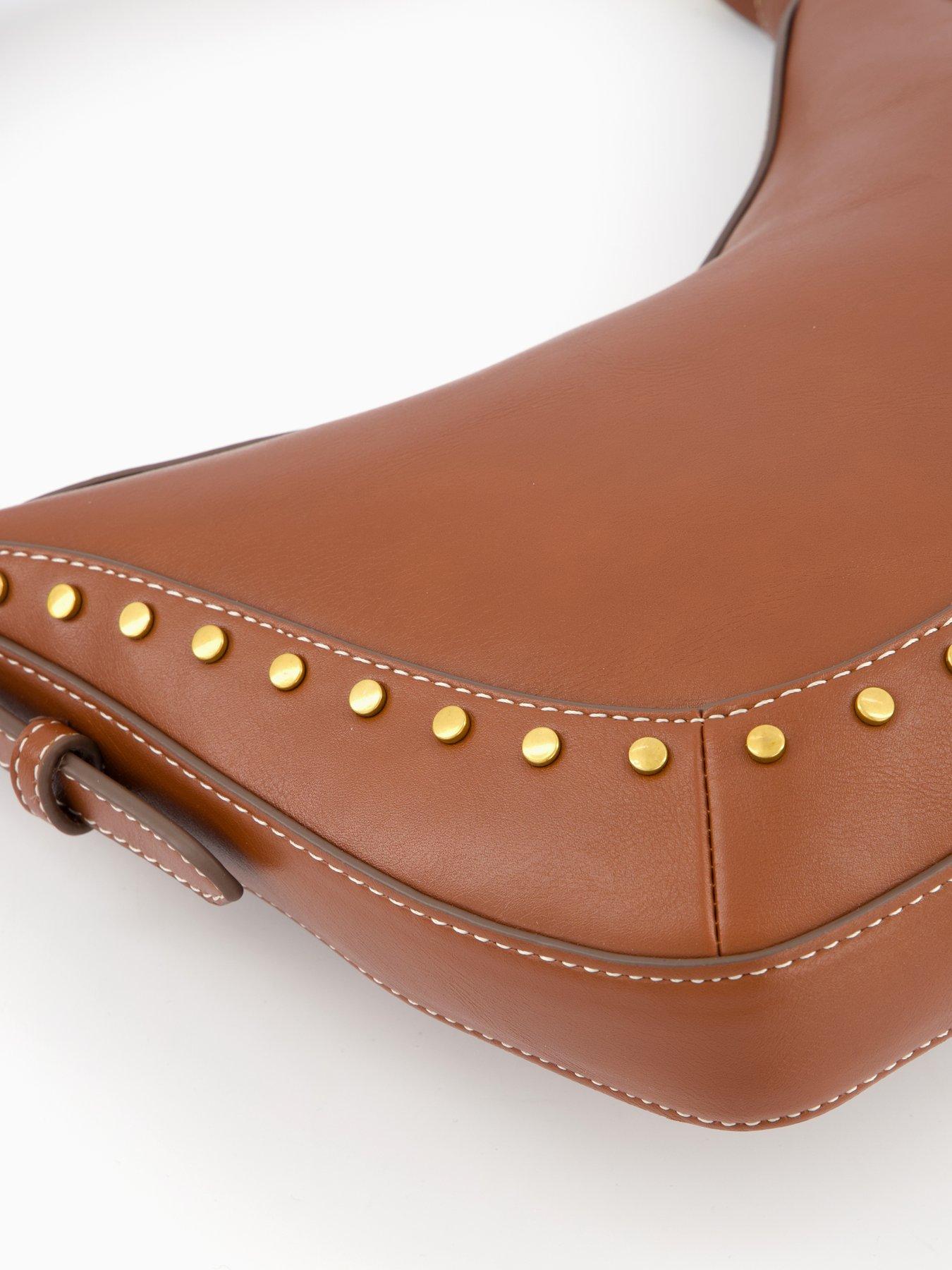 Mango Small Studded Shoulder Bag - Brown | Very