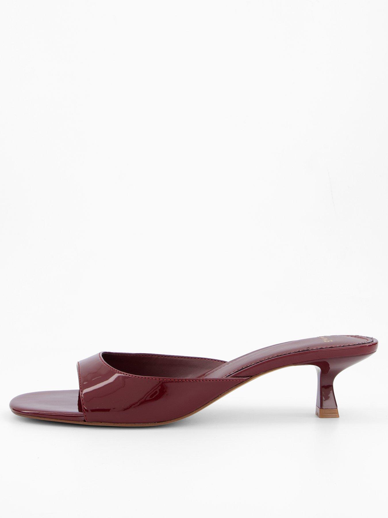 Mango Patent Leather Effect Heeled Sandal - Red | Very
