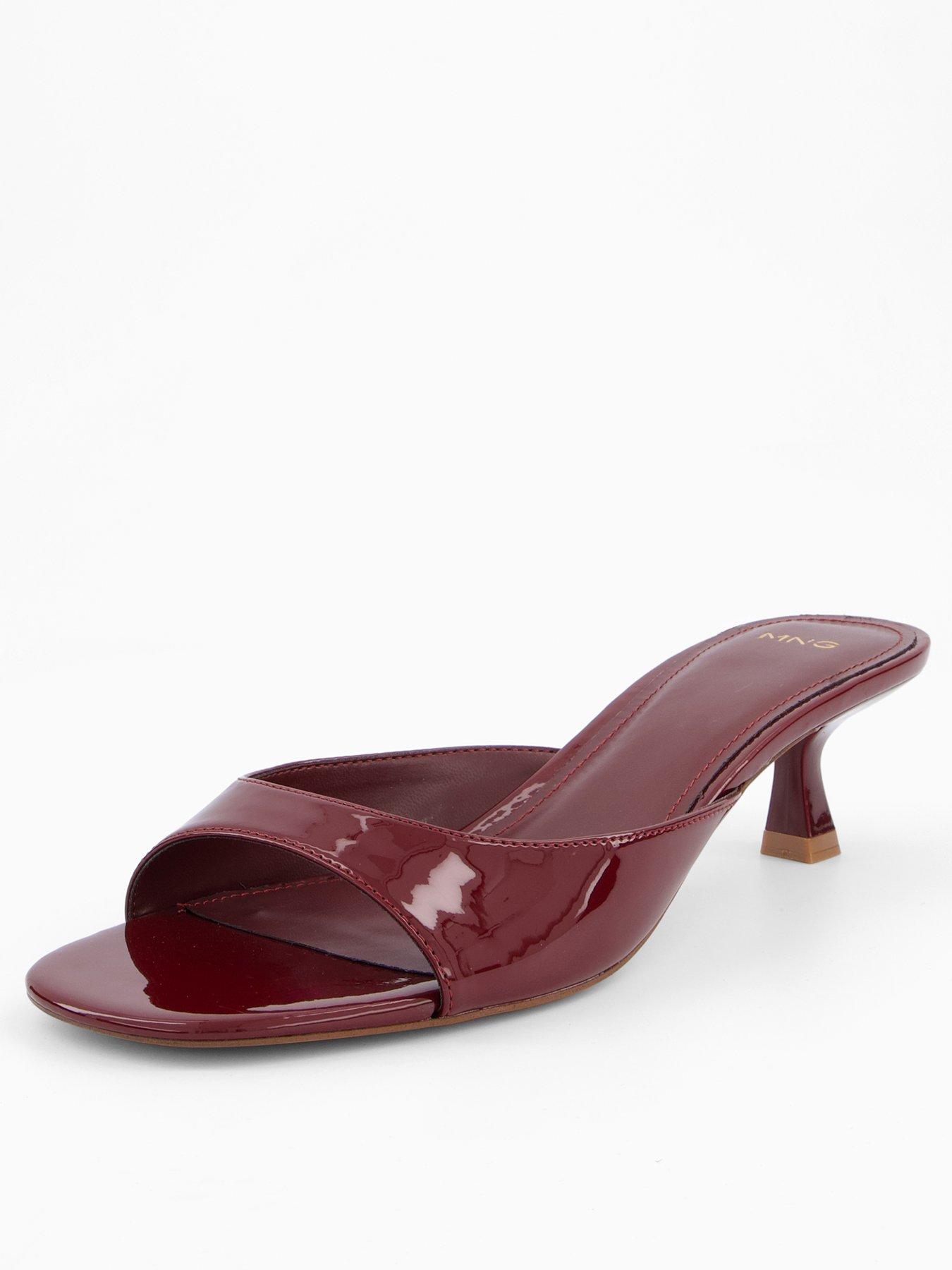 Mango Patent Leather Effect Heeled Sandal - Red | Very