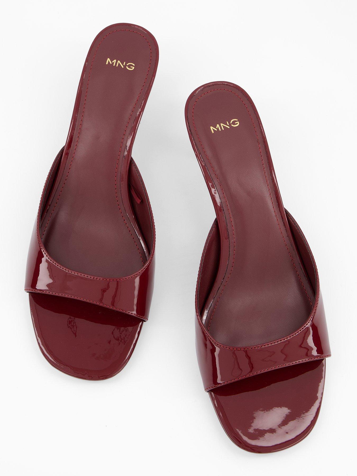 Mango Patent Leather Effect Heeled Sandal - Red | Very