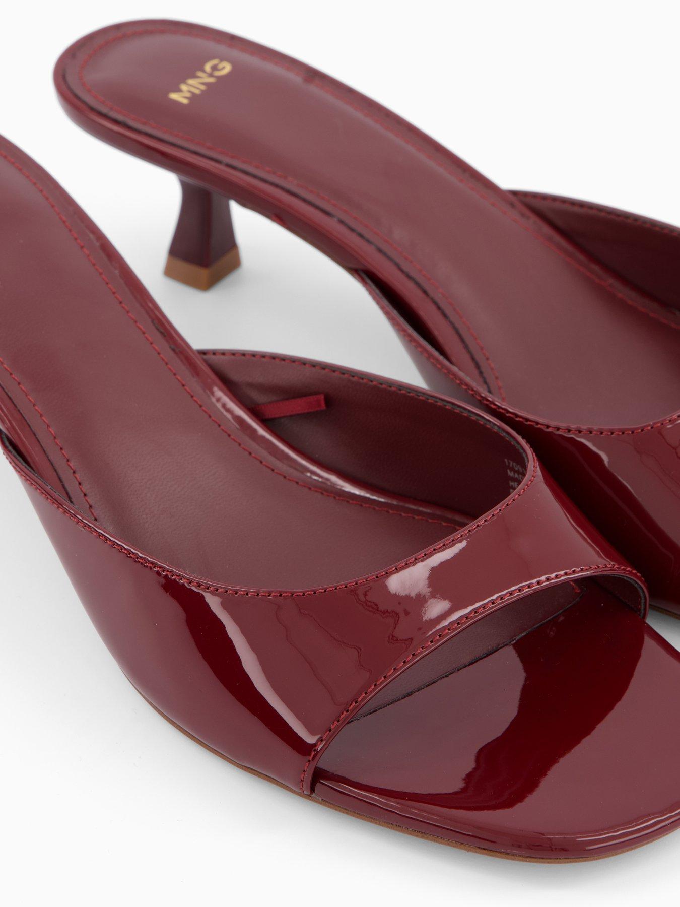 Mango Patent Leather Effect Heeled Sandal - Red | Very