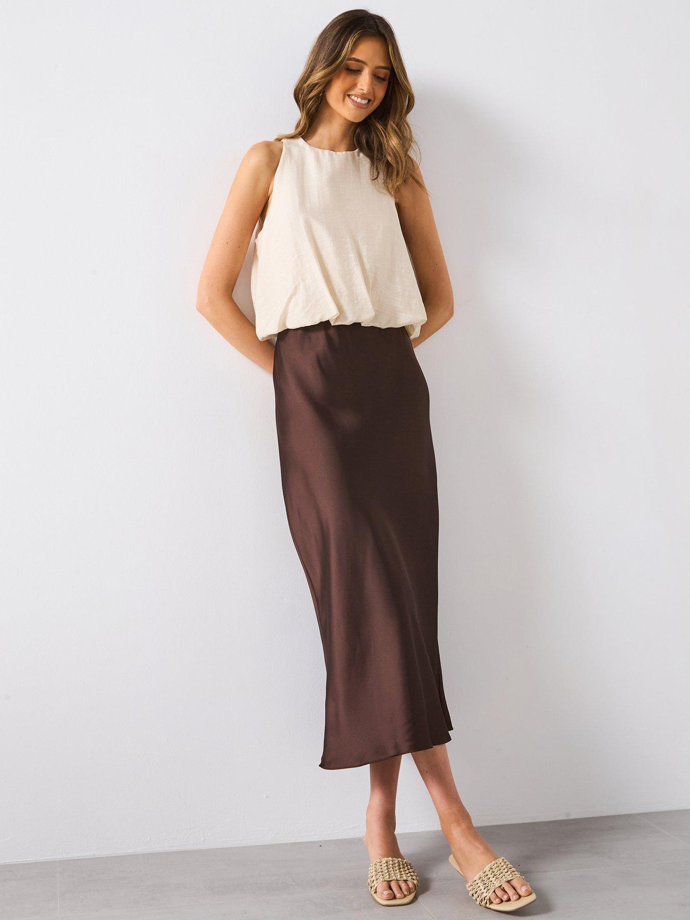 Mango Lyocell Blend Top With Puffed Hem - Cream | Very