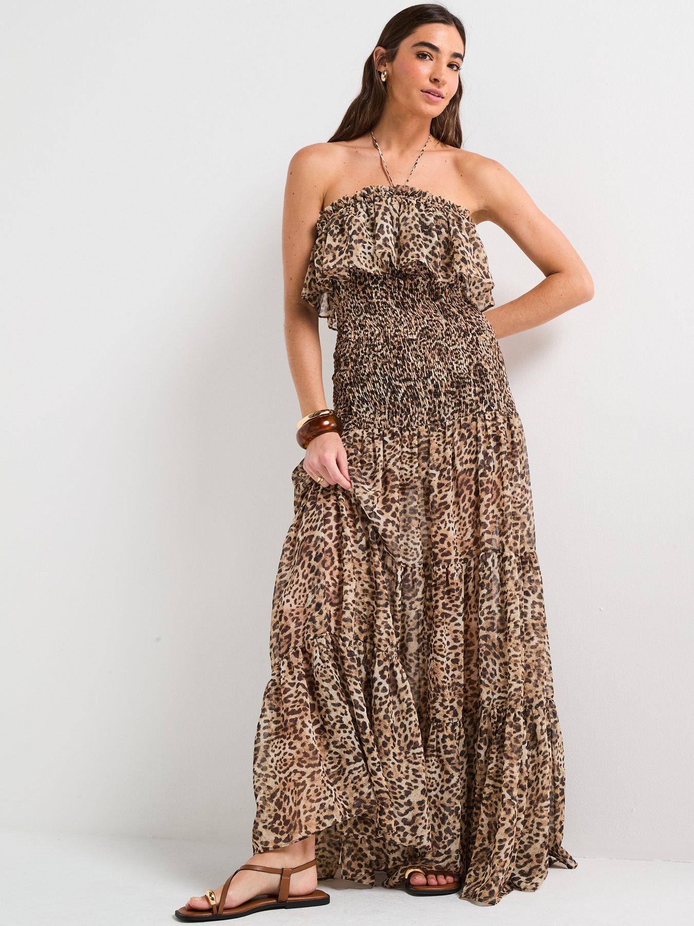 Mango Leopard Print Maxi Dress - Brown | Very