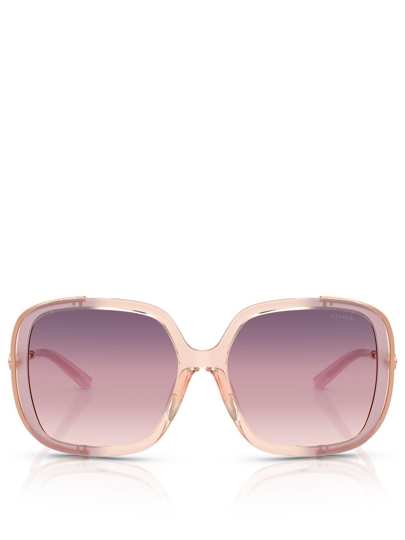 COACH 0hc8423u Square Sunglasses Lilac / Peach Gradient Frame With ...