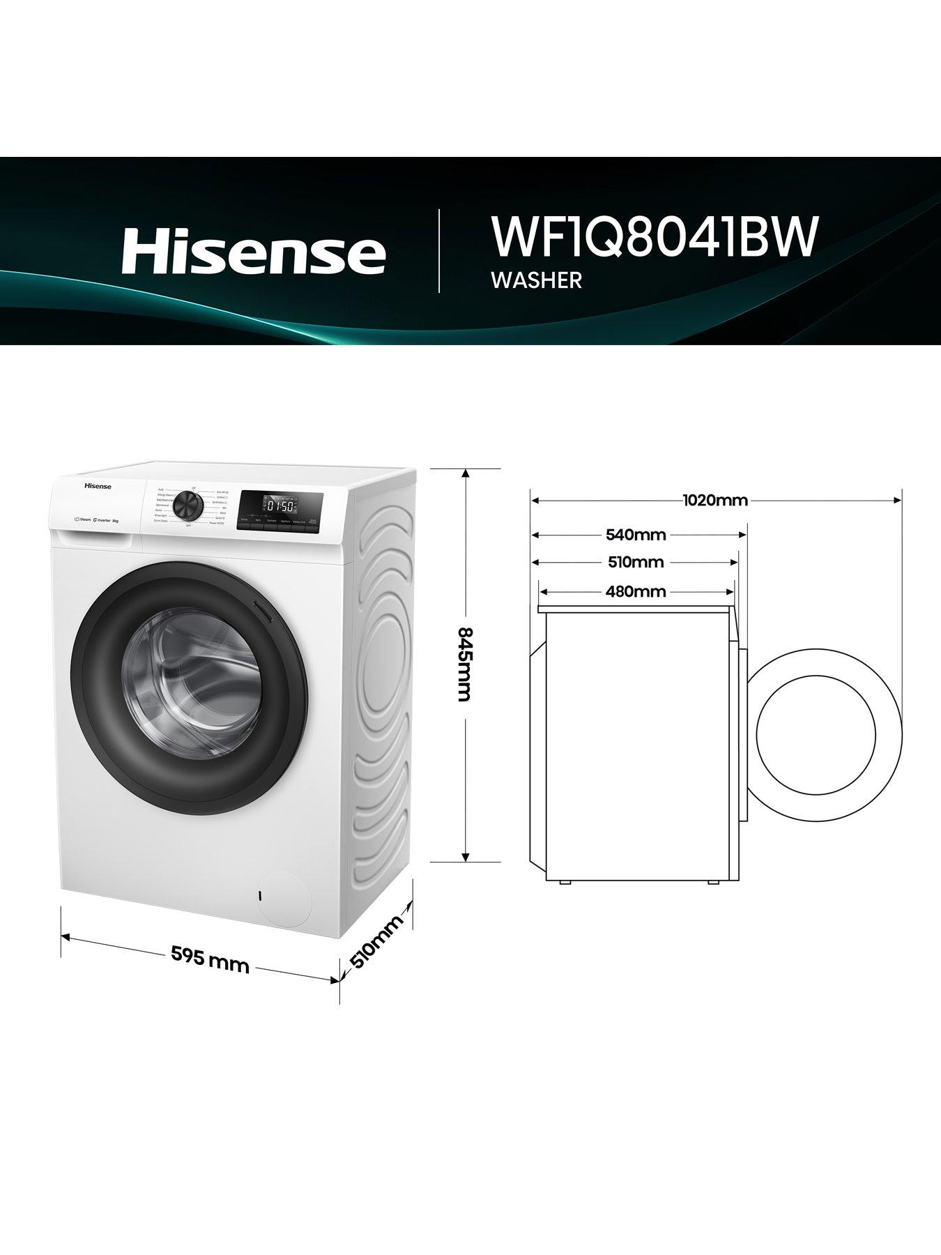 Hisense 1 Series Steam WF1Q8041BW 8 kg 1400 Spin Washing Machine ...