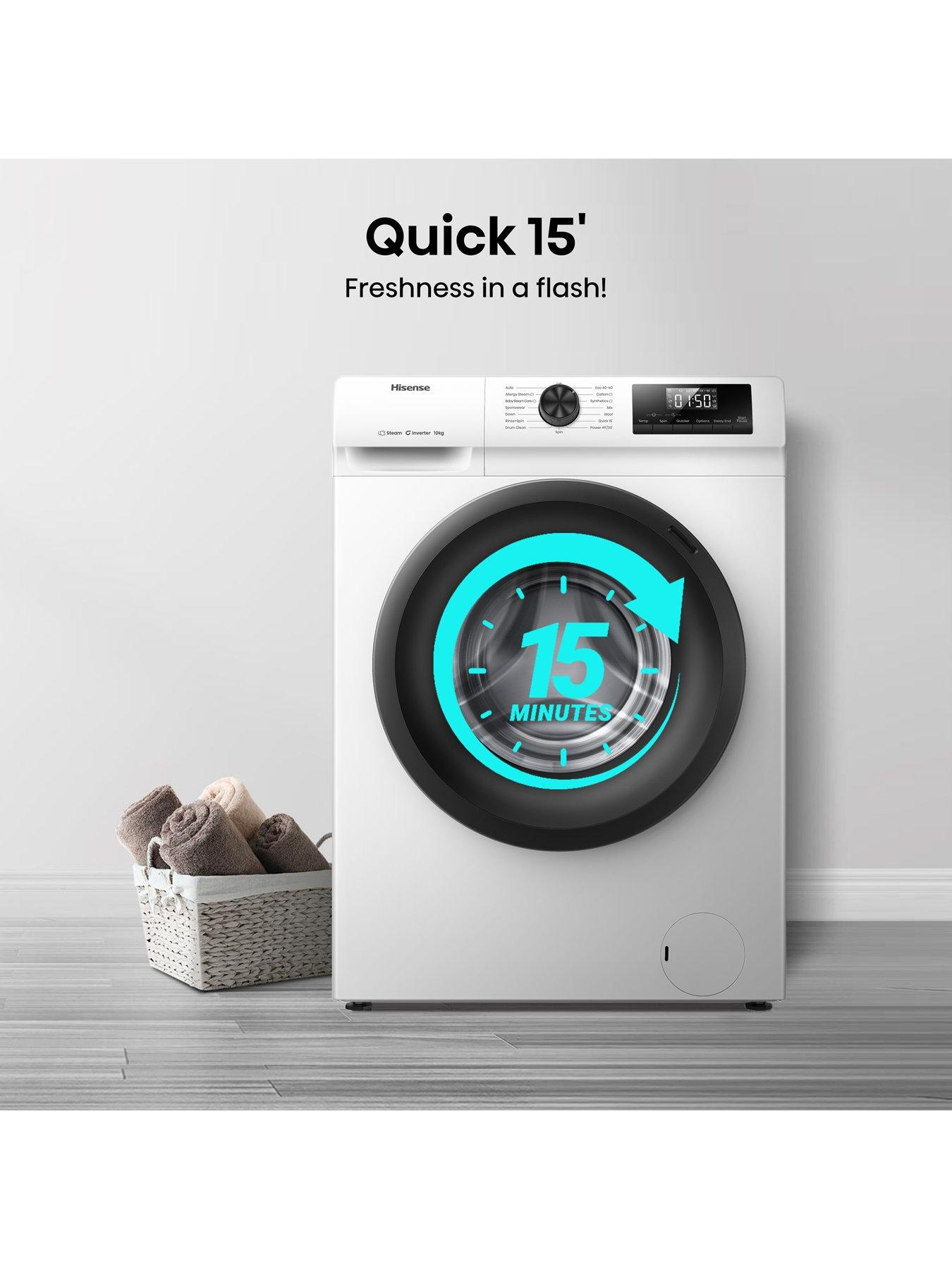 Hisense 1 Series Steam WF1Q1041BW 10 kg Steam 1400 Spin Washing Machine ...
