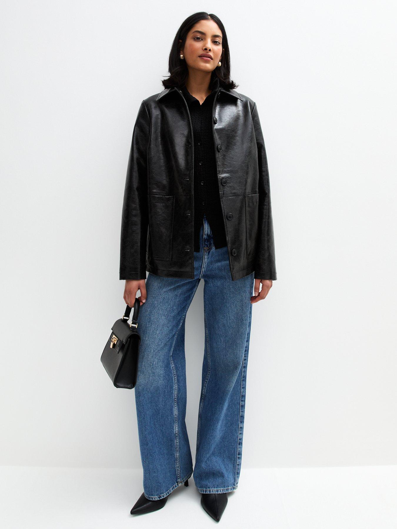 New Look Textured Short Sleeve Shirt - Black | Very