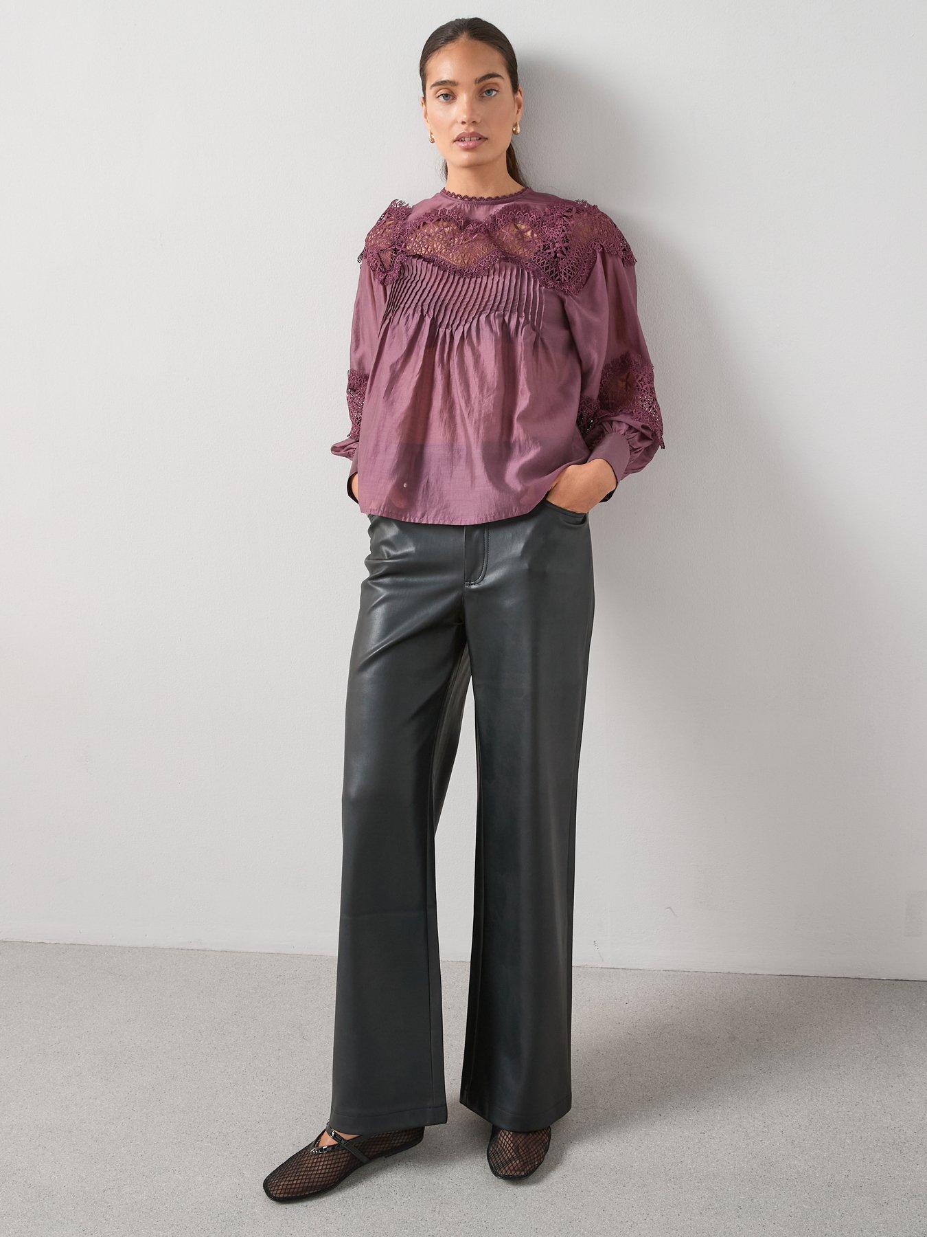 The Very Collection Premium Lace Insert Blouse - Purple | Very