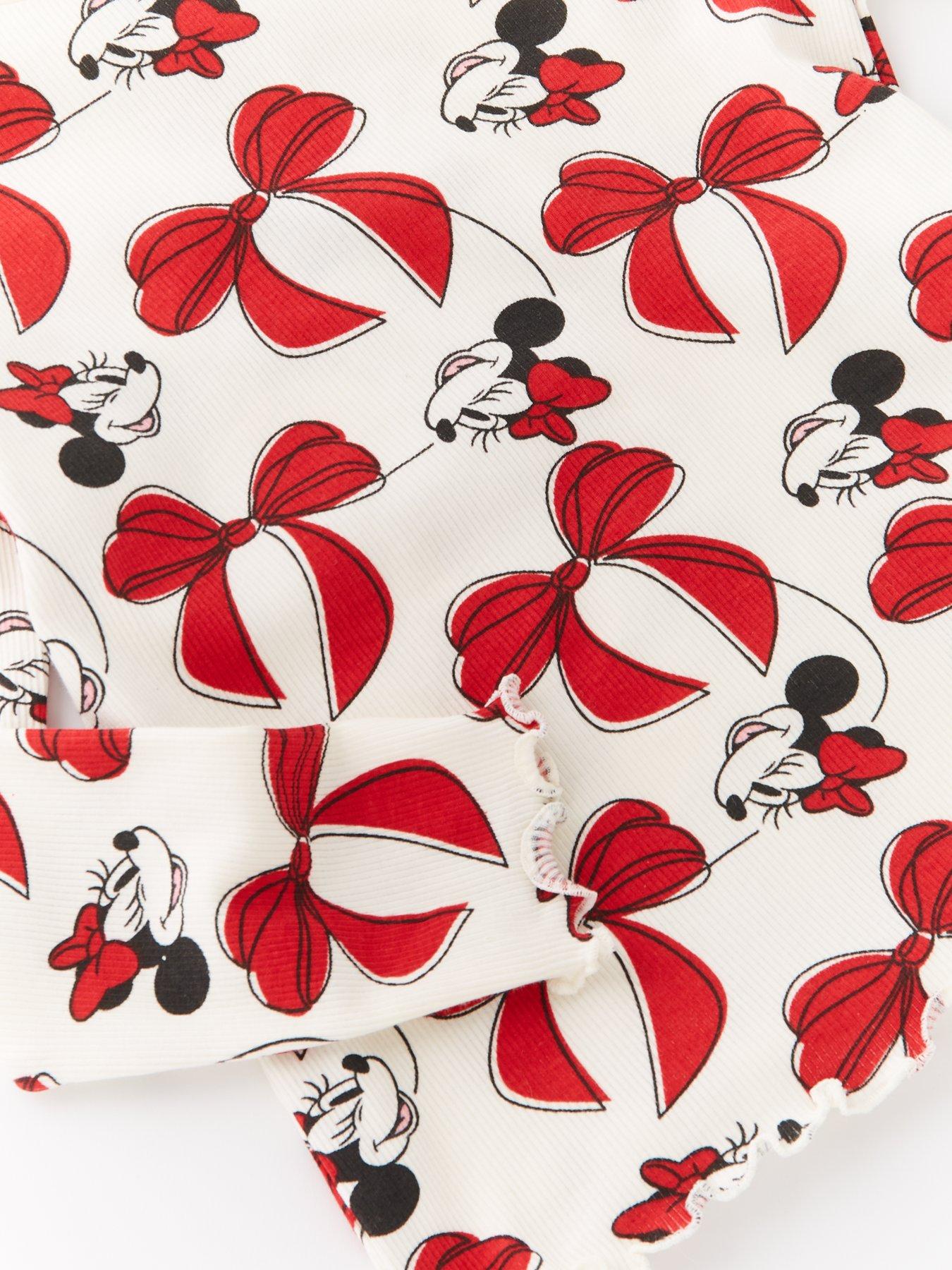 Minnie Mouse Rib Bow Pyjamas - Cream | Very