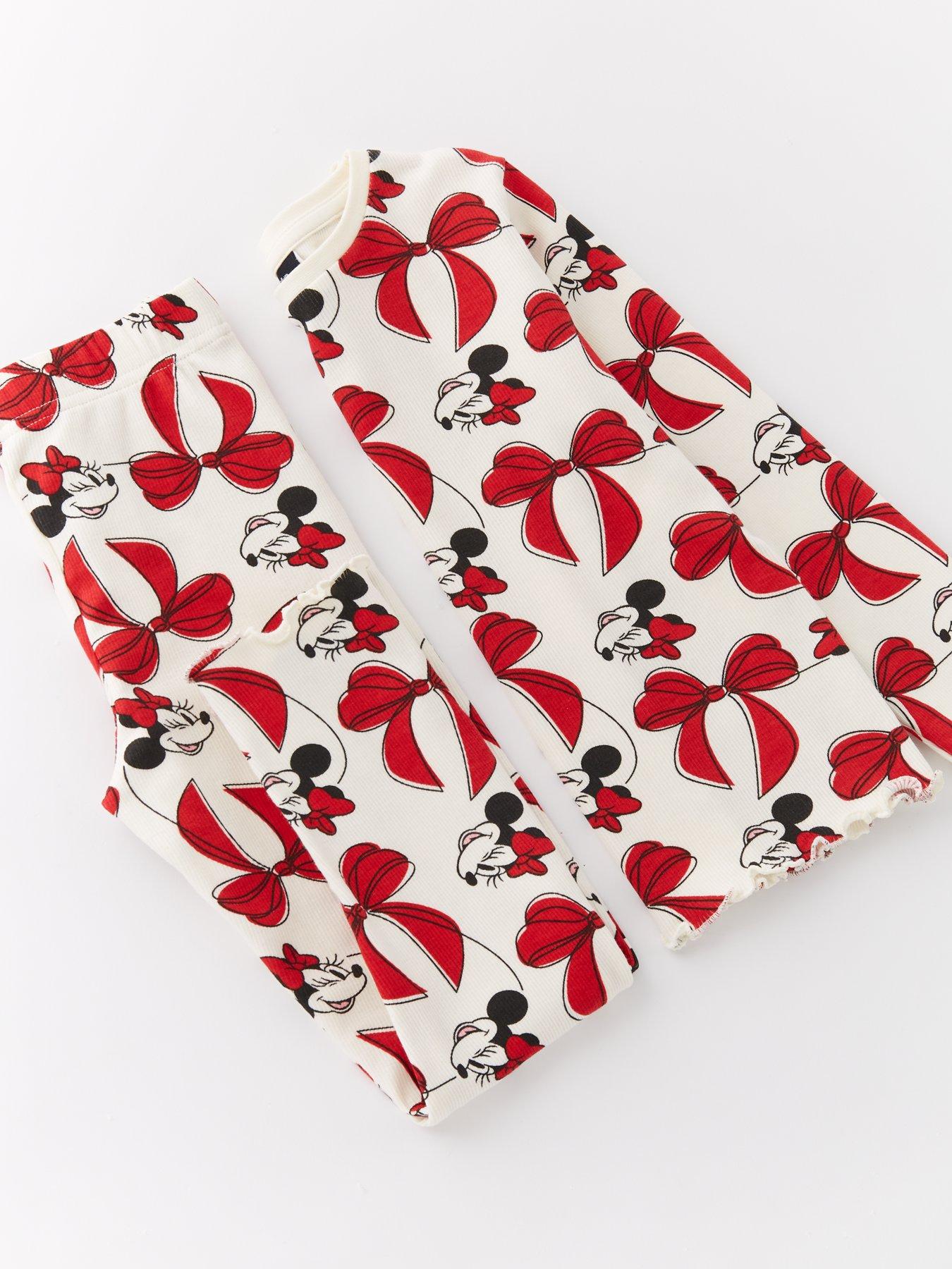 Minnie Mouse Rib Bow Pyjamas - Cream | Very