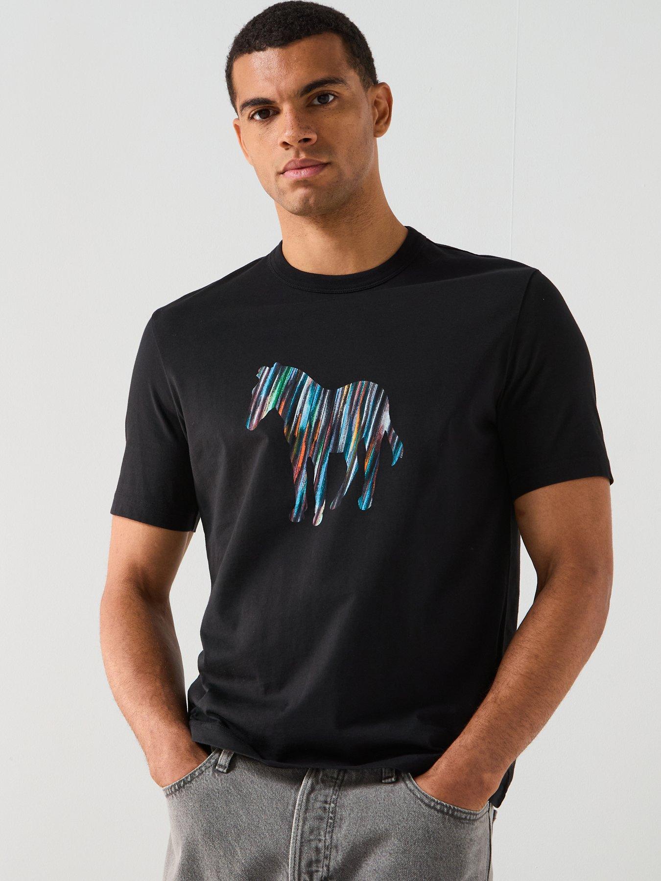 PS PAUL SMITH Colour Stripe Zebra Graphic T-Shirt - Black | Very