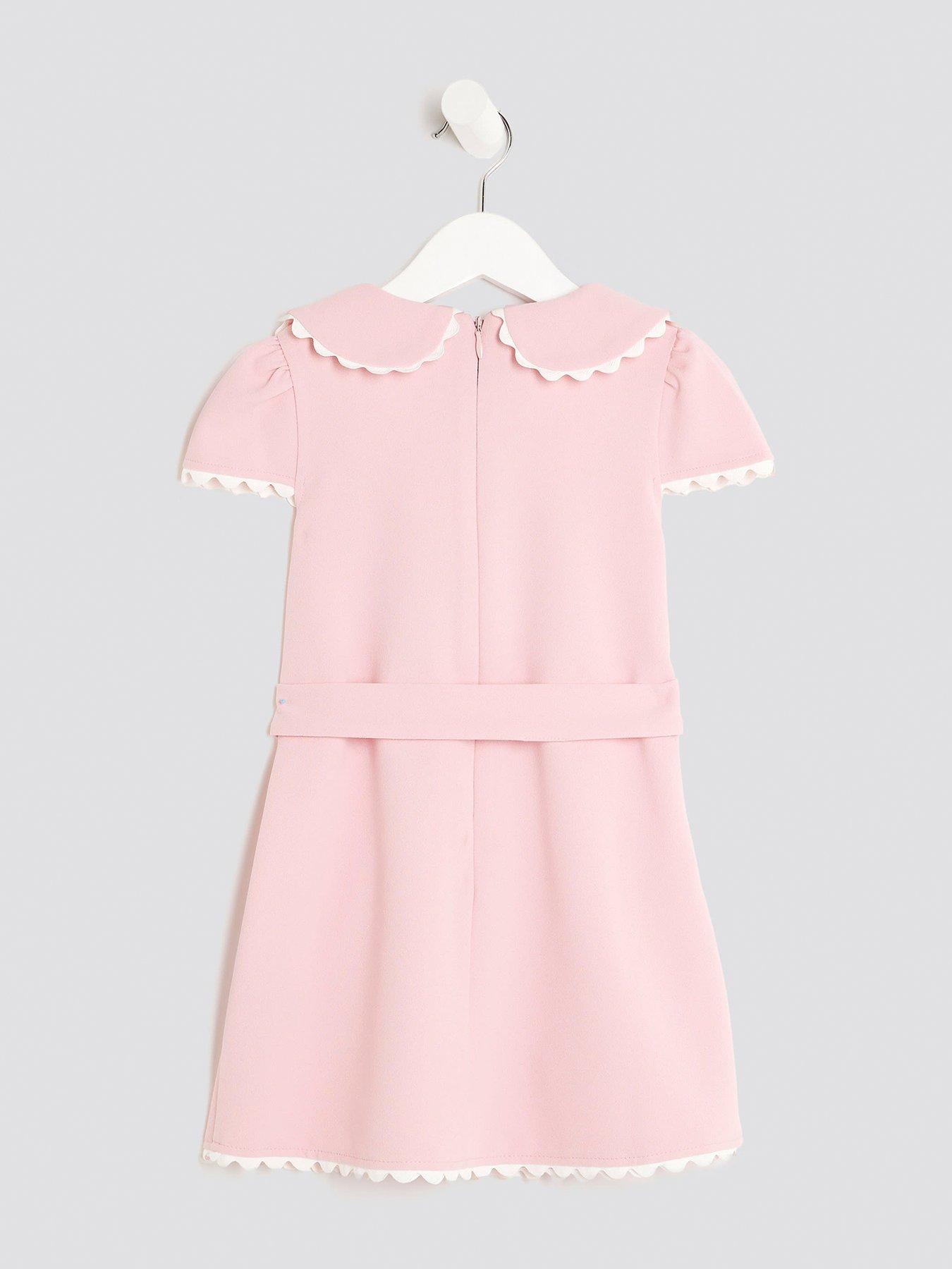 River Island Mini Girls Collared Scuba Dress - Pink | Very