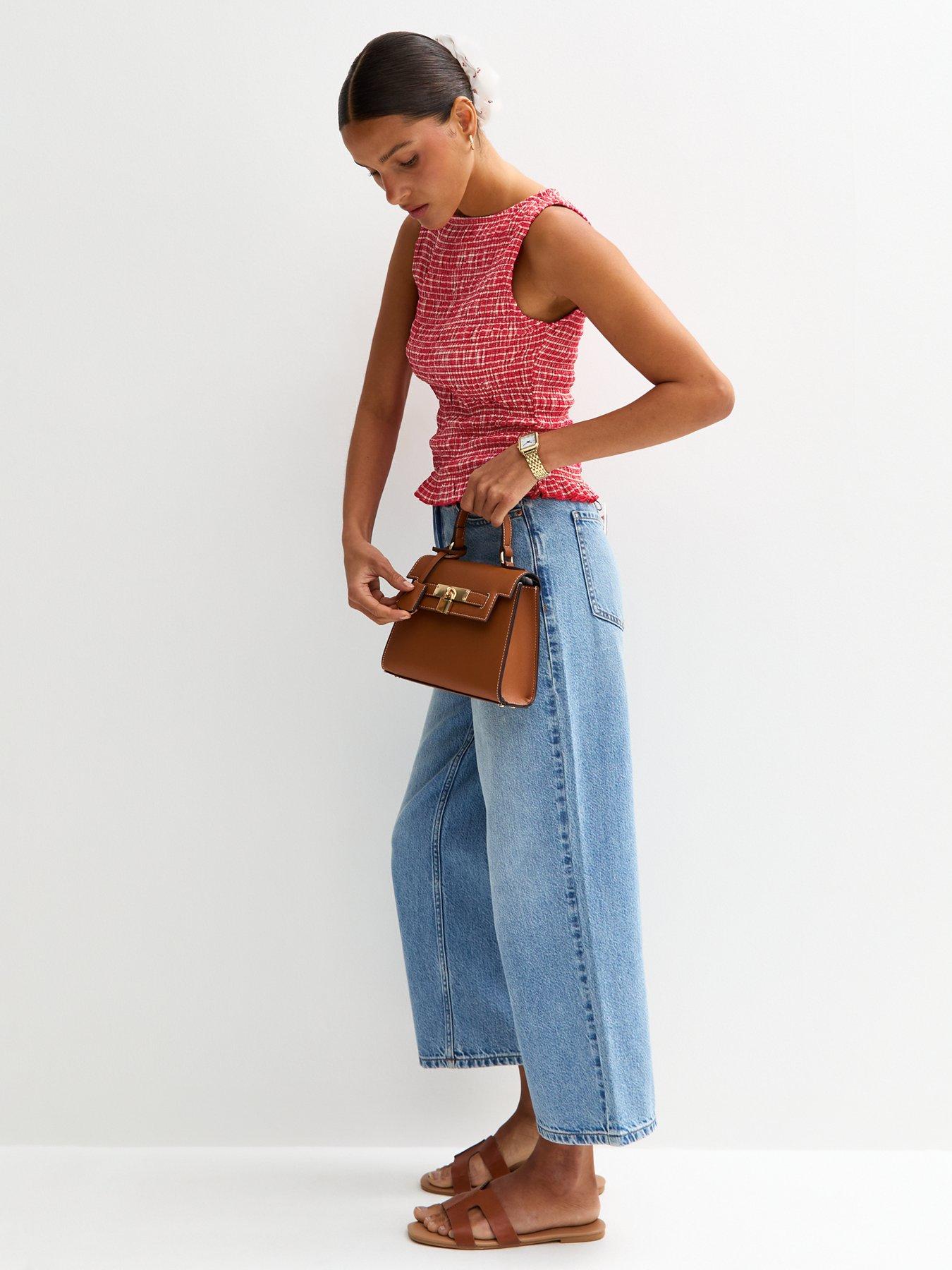 New Look Red Check Print Shirred Texture Vest | Very