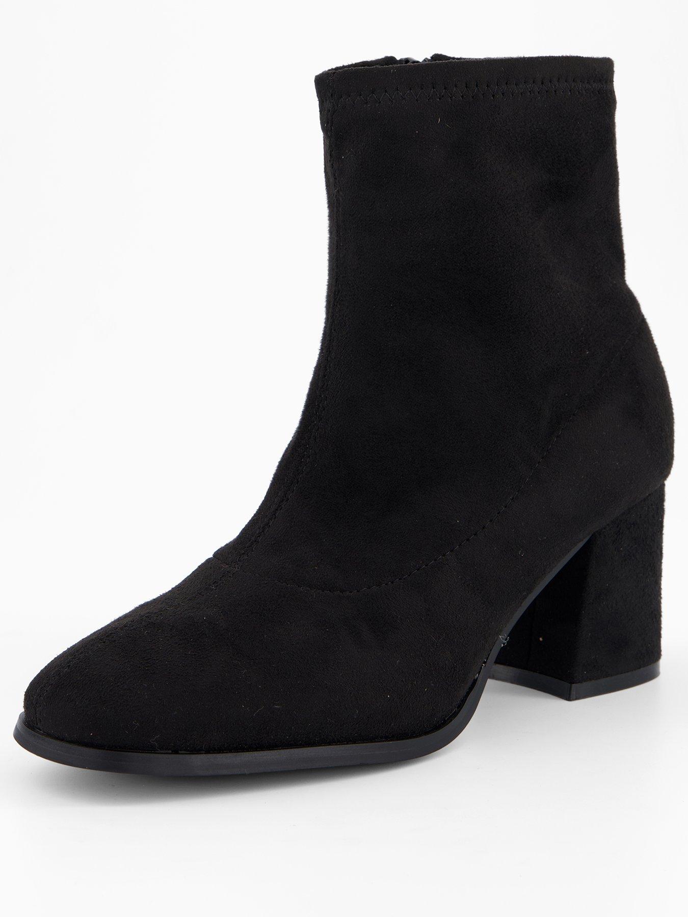 The Very Collection Wide Fit Ankle Sock Boot - Black | Very