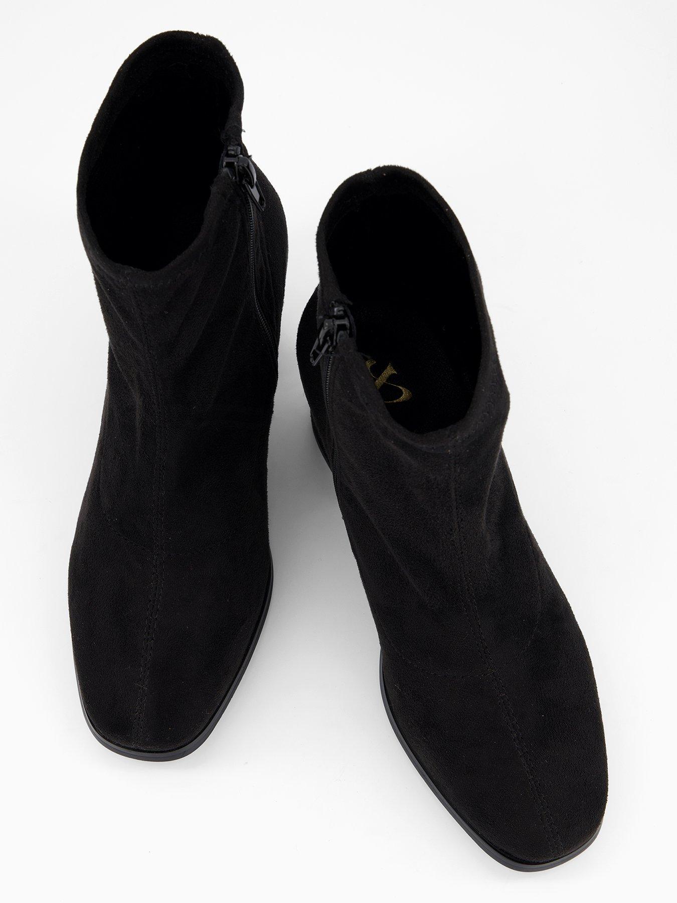 The Very Collection Wide Fit Ankle Sock Boot - Black | Very