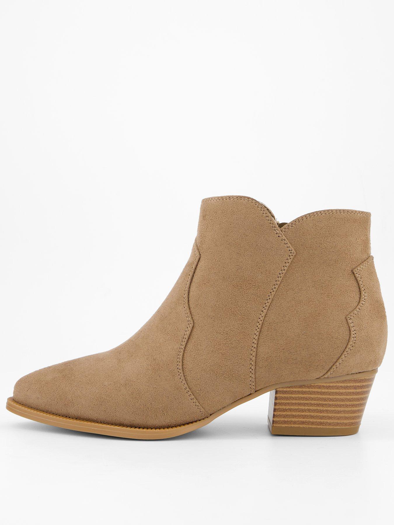 The Very Collection Wide Fit Western Ankle Boot - Brown | Very