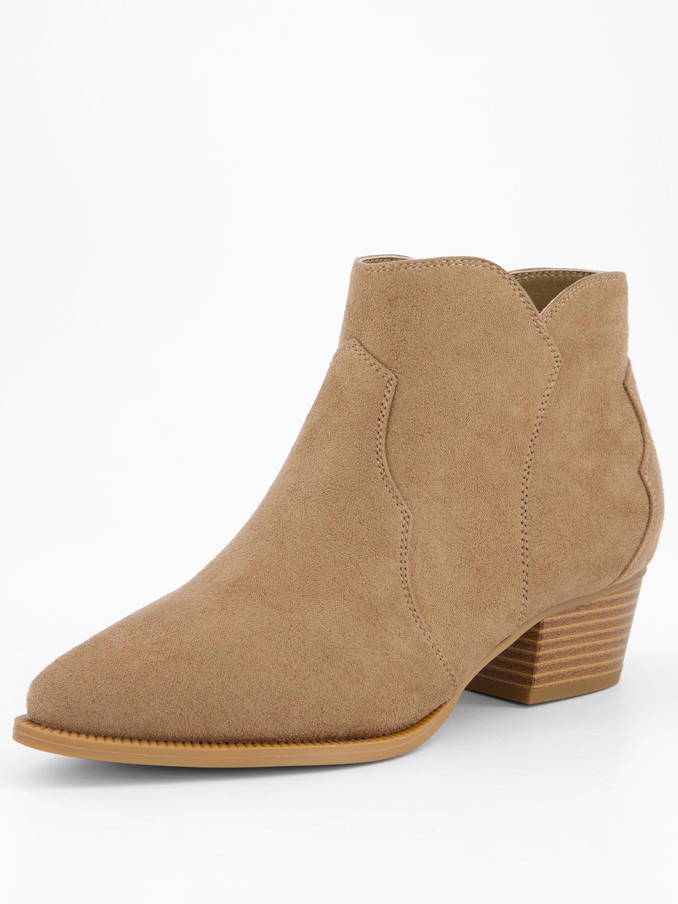 The Very Collection Wide Fit Western Ankle Boot - Brown | Very