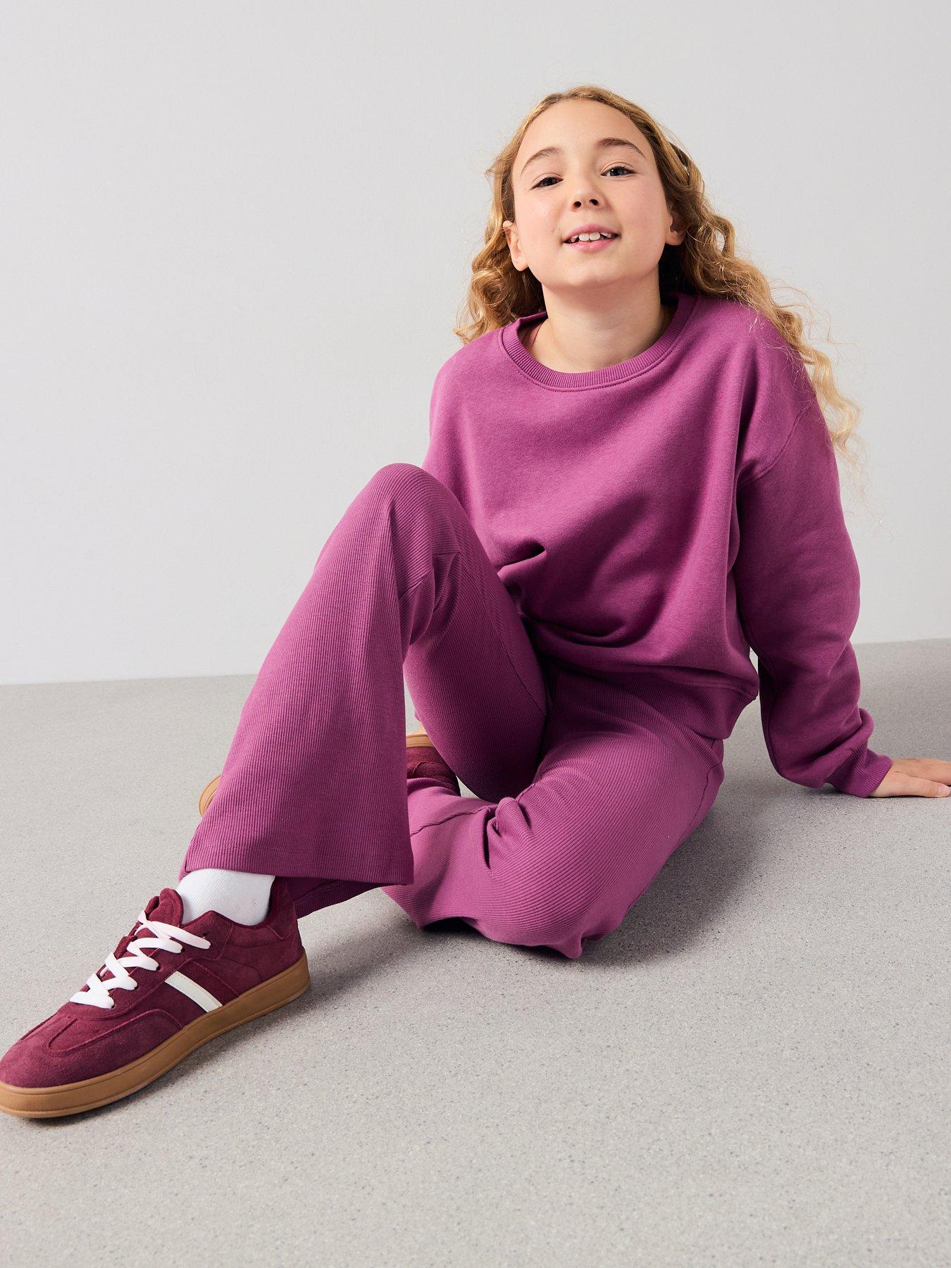 The Very Collection Girls Sweatshirt With Flare Leggings - Rose Pink | Very