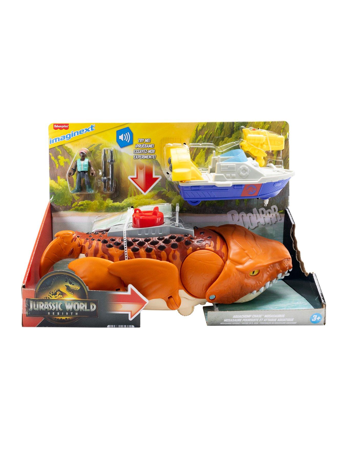 Imaginext Jurassic World Rebirth Aquachomp Chase Mosasaurus Dinosaur ...
