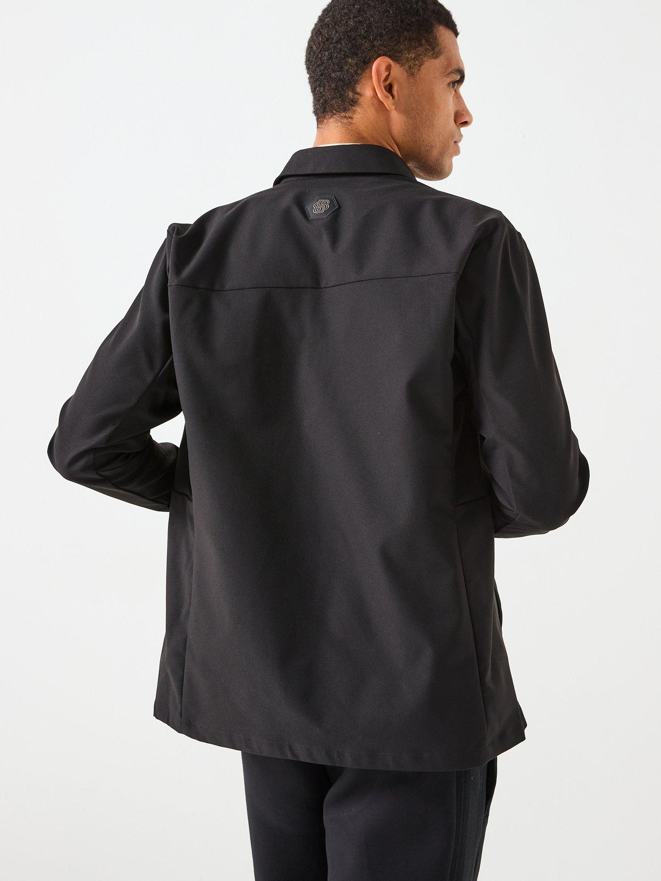 BOSS Future Relaxed Fit Bb Emblem Button Through Overshirt - Black | Very