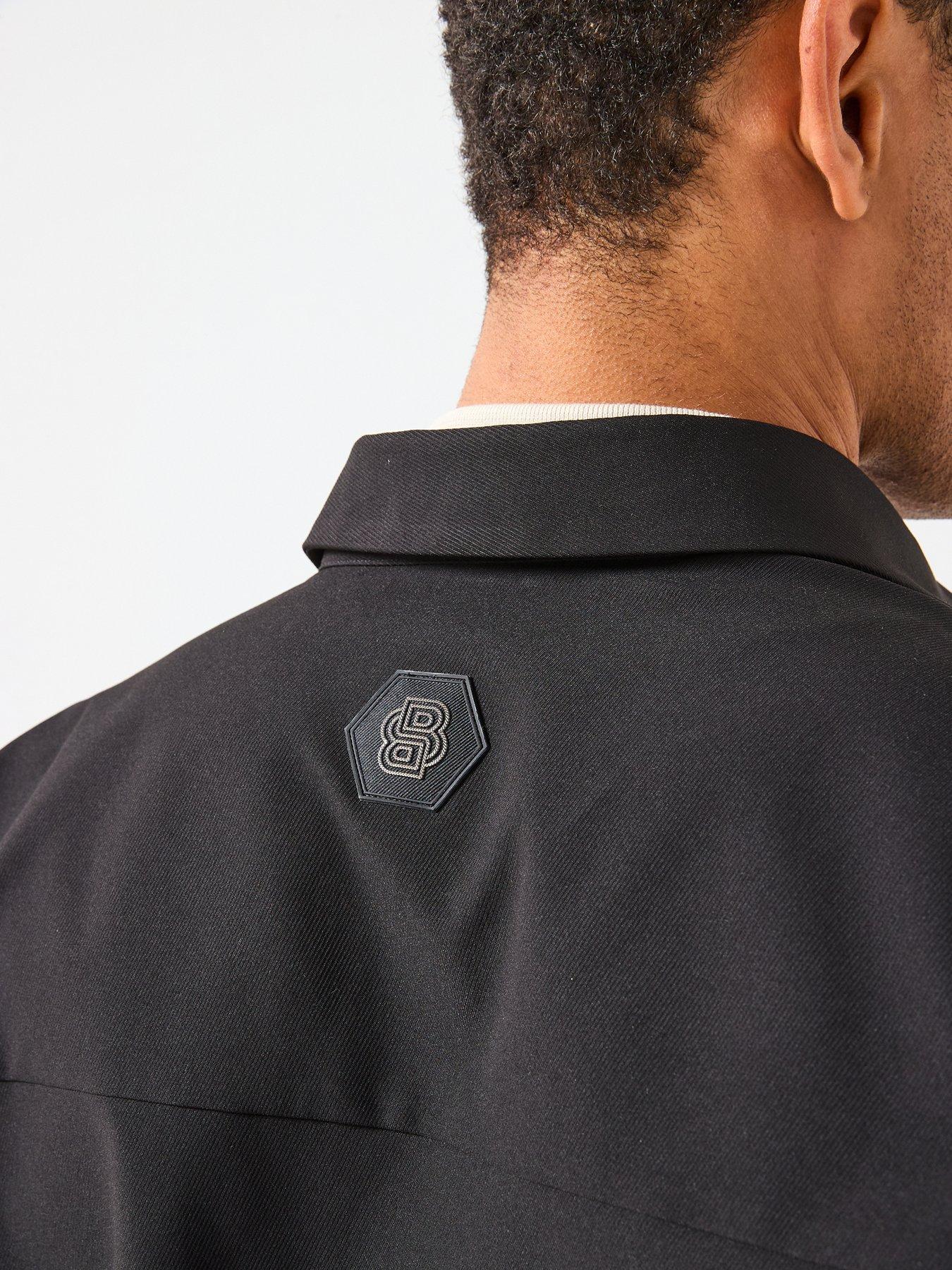 BOSS Future Relaxed Fit Bb Emblem Button Through Overshirt - Black | Very