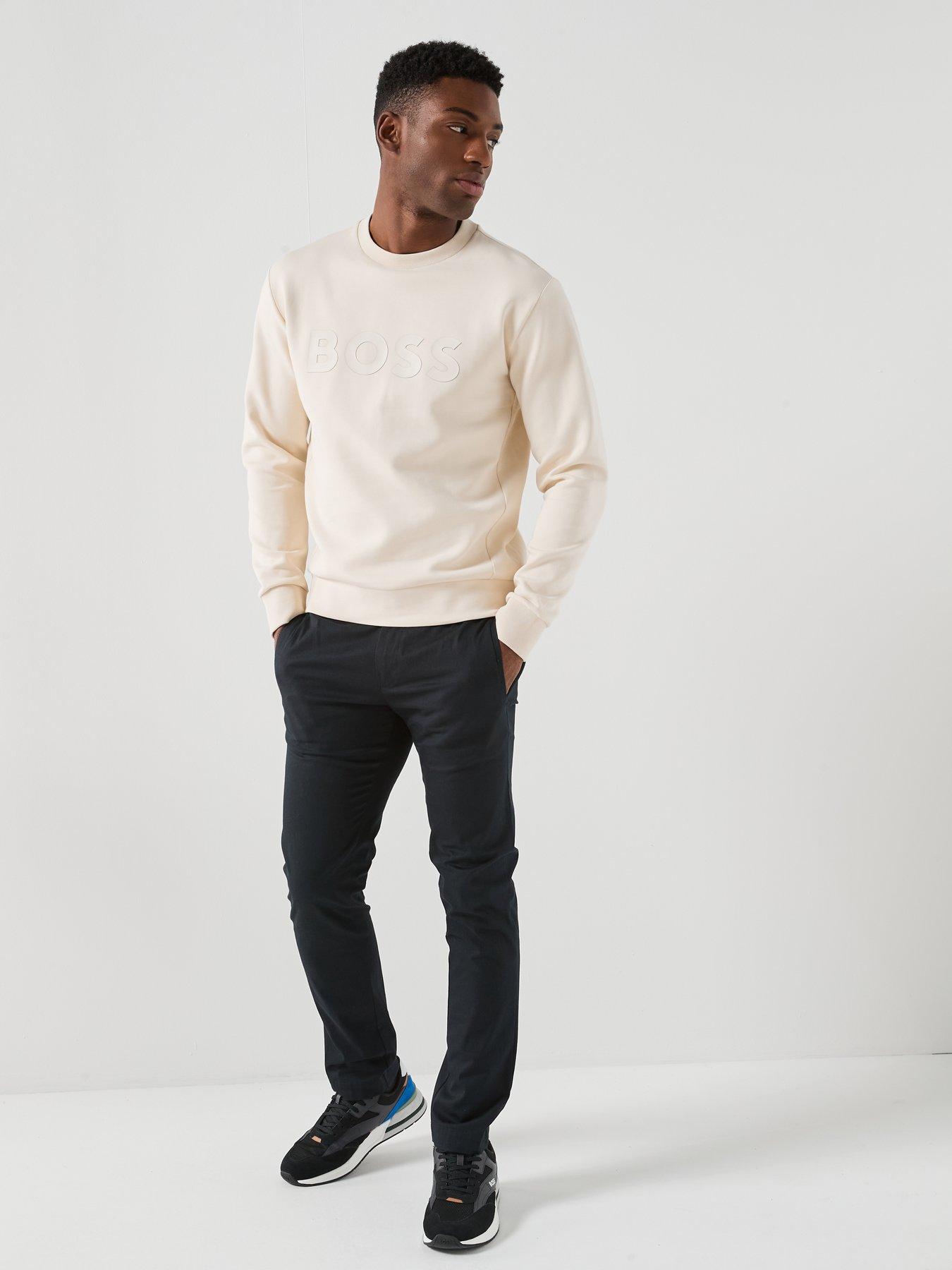 BOSS Salbo Chest Logo Crew Sweat - Light Beige | Very