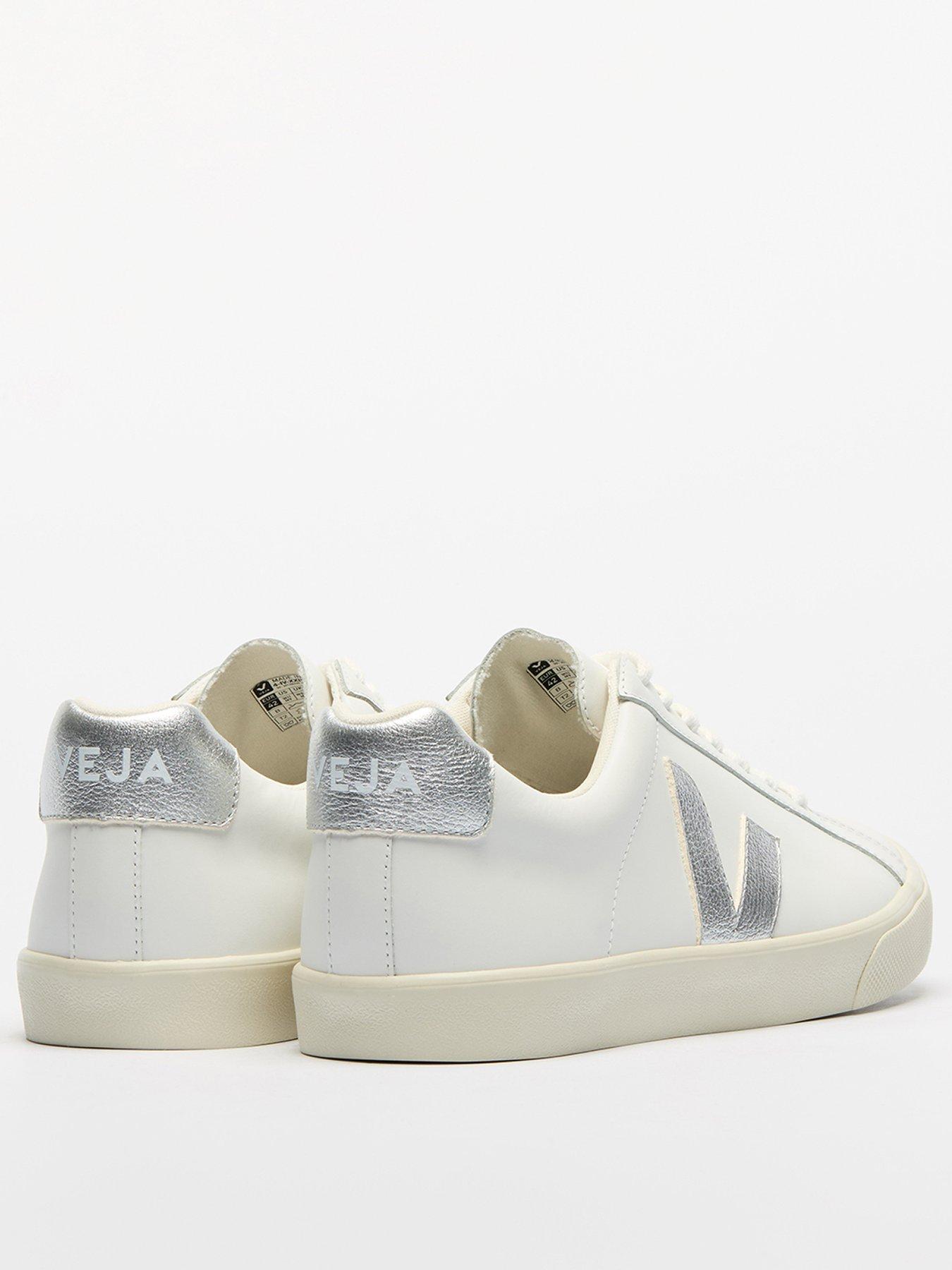 Veja Womens Esplar Logo Leather Trainer- White | Very