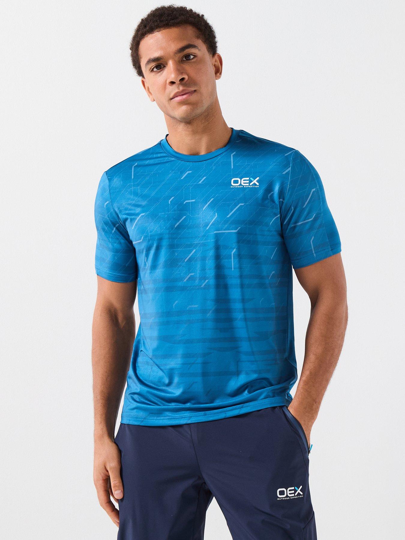OEX Mens Helmer T-Shirt- Dark Blue | Very