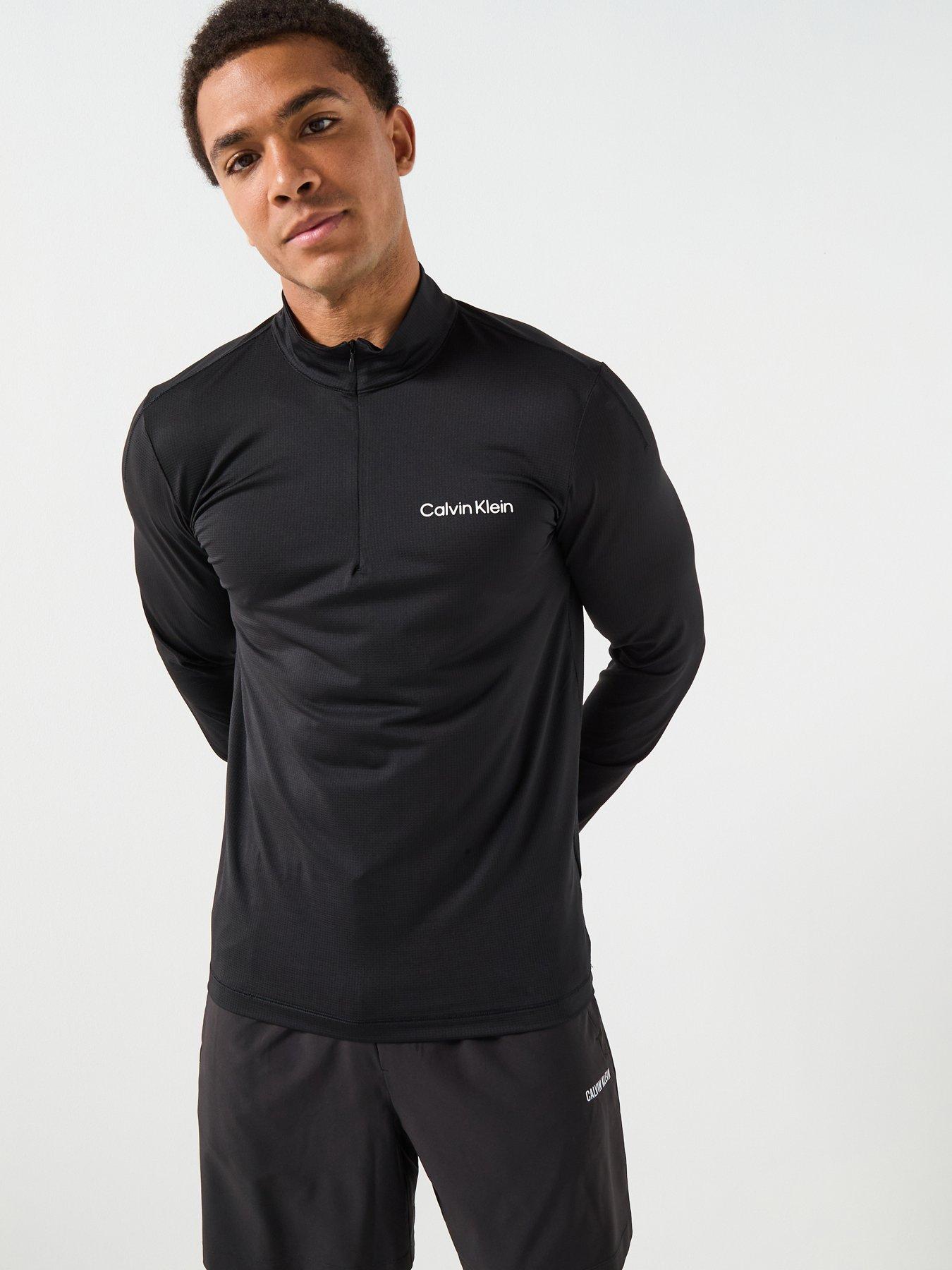 Calvin Klein Sport Ck Icon Performance 1/4 Zip Sweatshirt - Black | Very