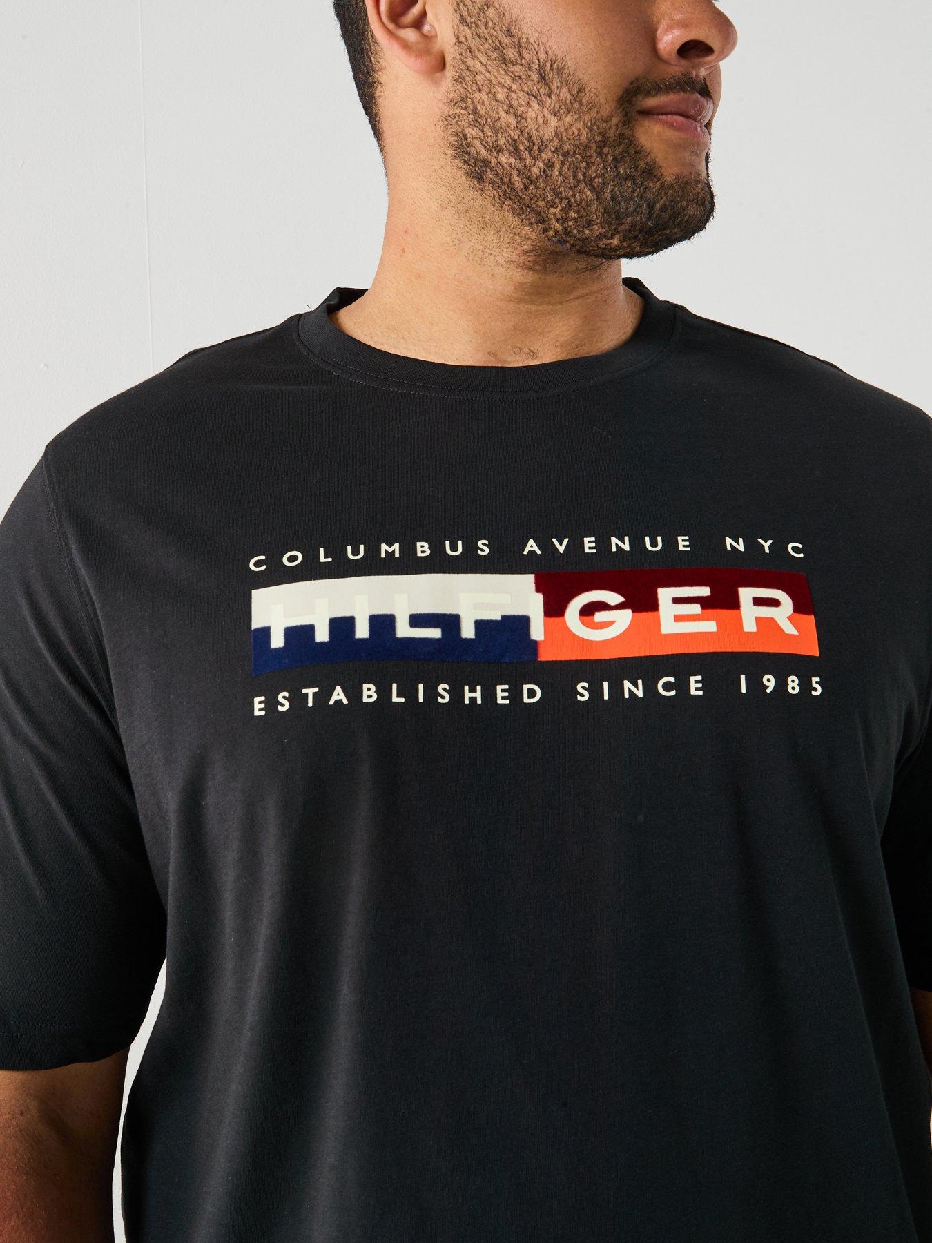 Tommy Hilfiger Big & Tall Colour Block Graphic Logo T-Shirt - Black | Very
