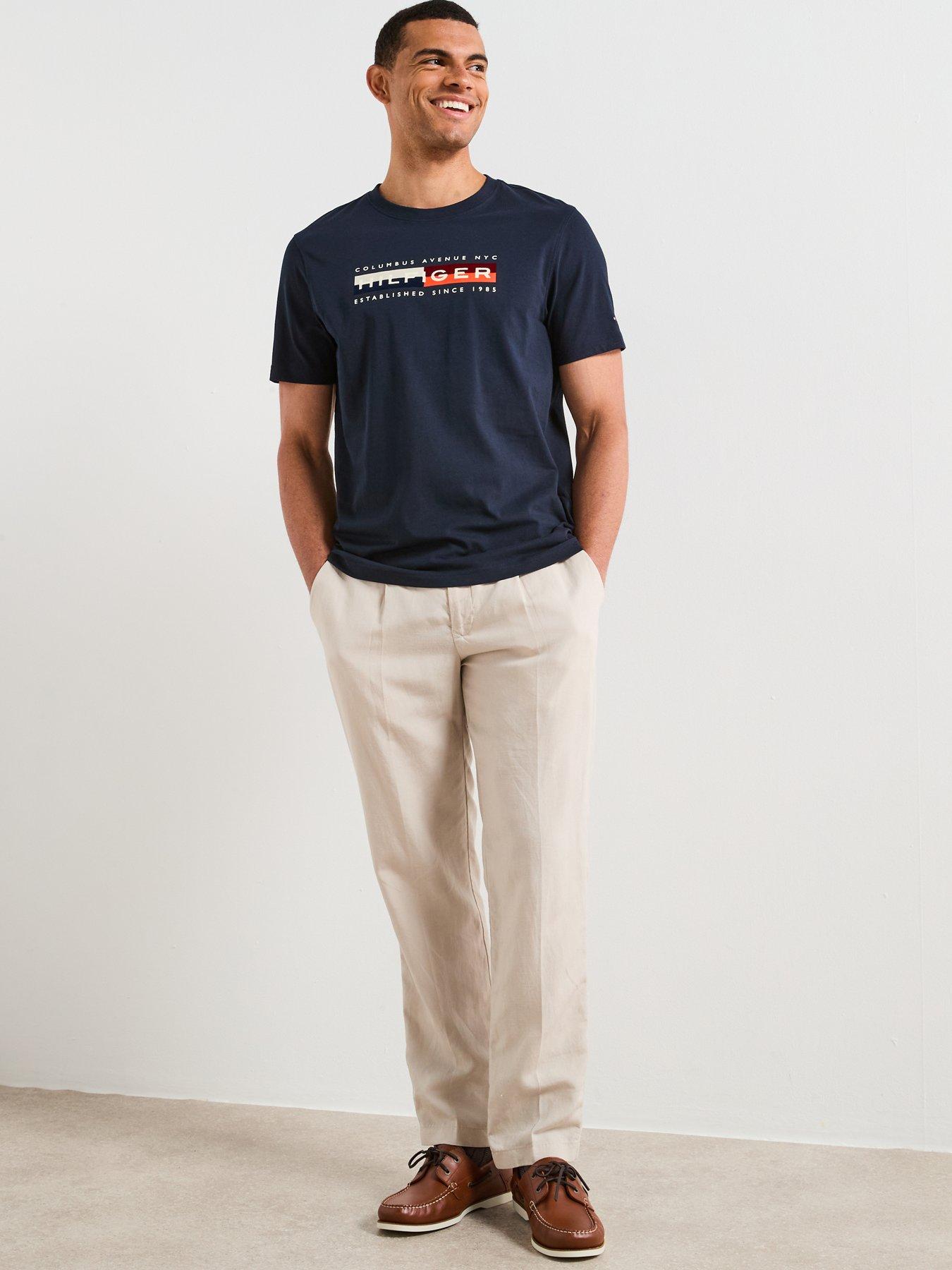 Tommy Hilfiger Colour Block Graphic Logo T-Shirt - Navy | Very