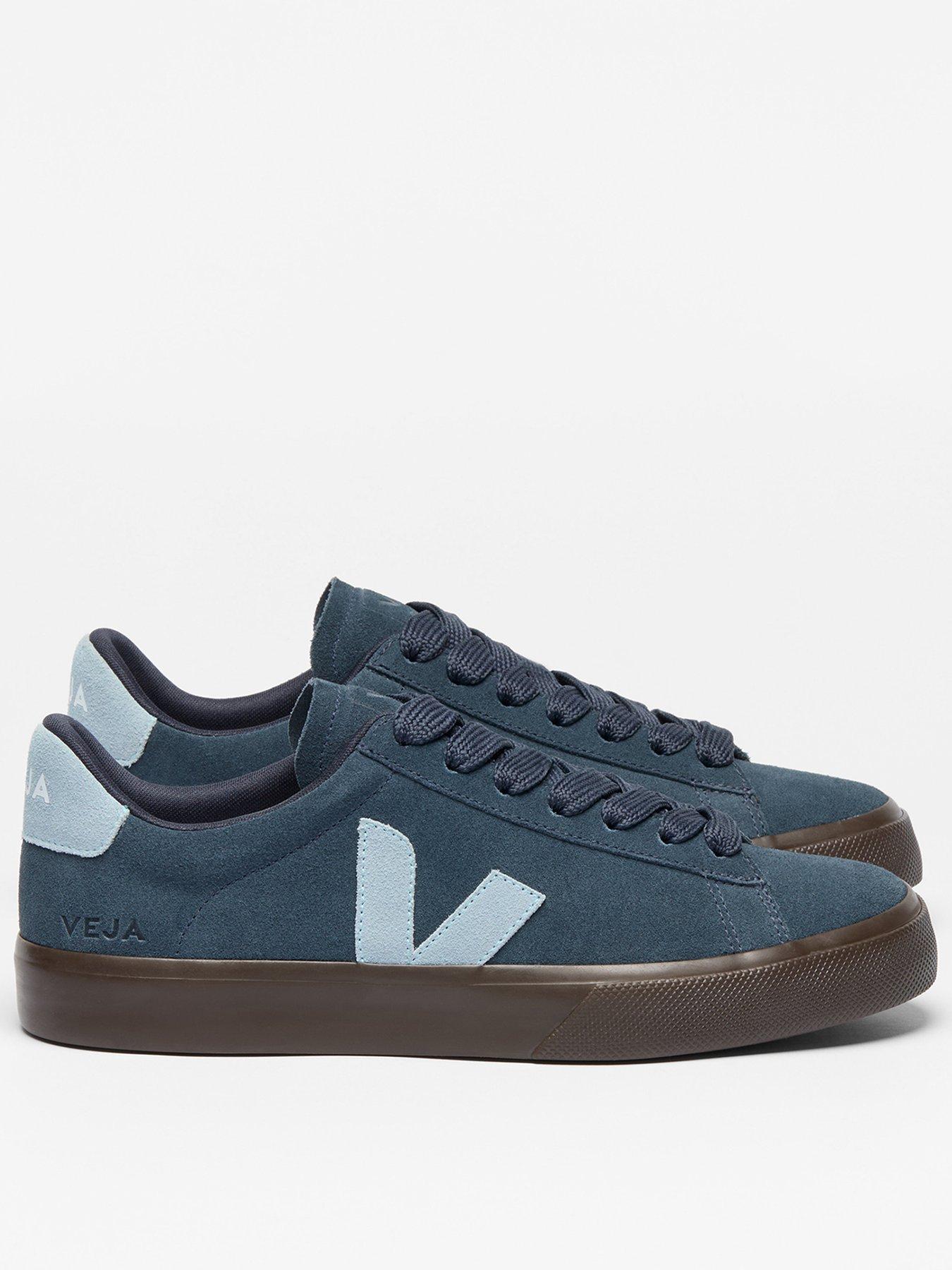 Veja Mens Campo Bold Suede Trainer- Blue | Very