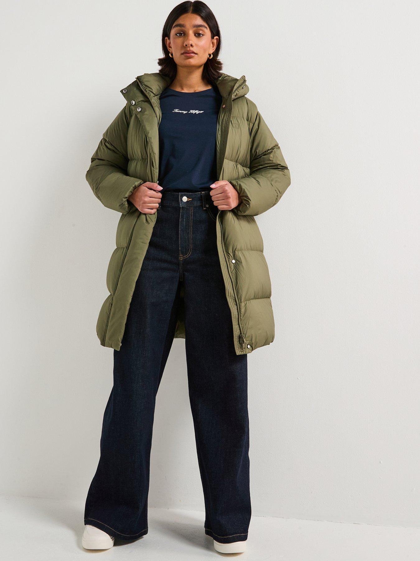 Tommy Hilfiger Padded Mid Length Down Coat - Green | Very
