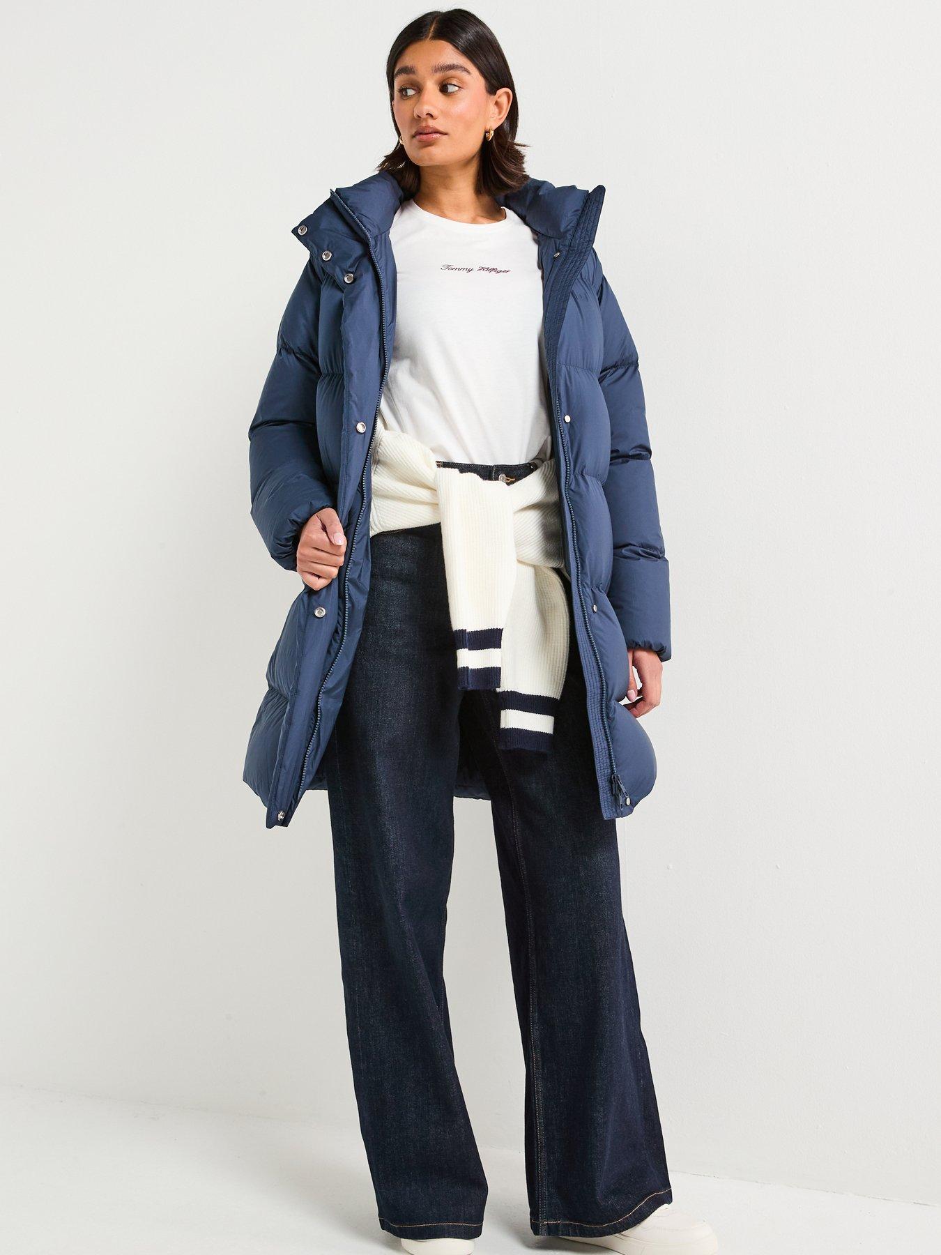 Tommy Hilfiger Padded Mid Length Down Coat - Blue | Very