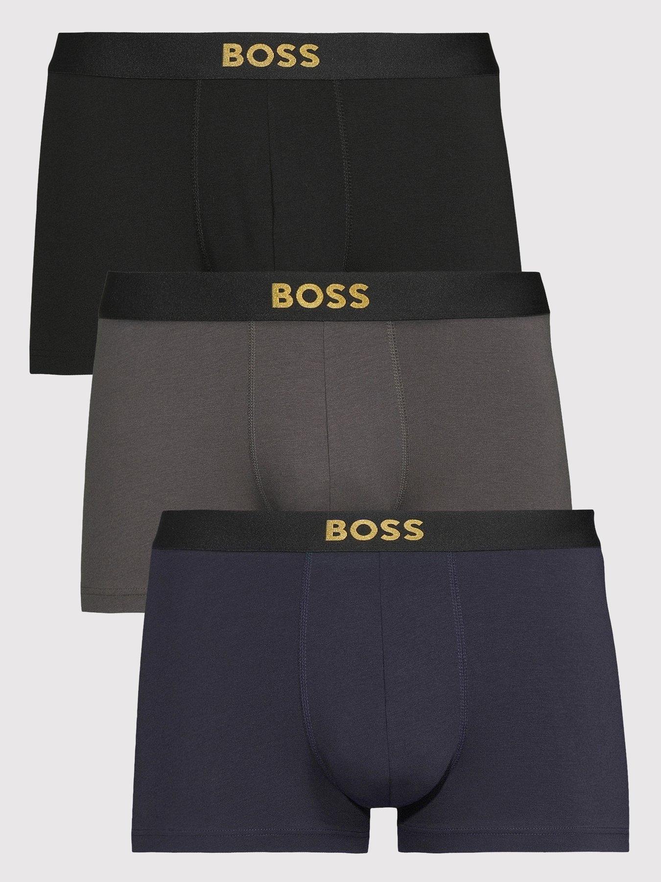 BOSS Bodywear 3 Pack Gold Logo Waistband Trunk Gift Set - Multi | Very
