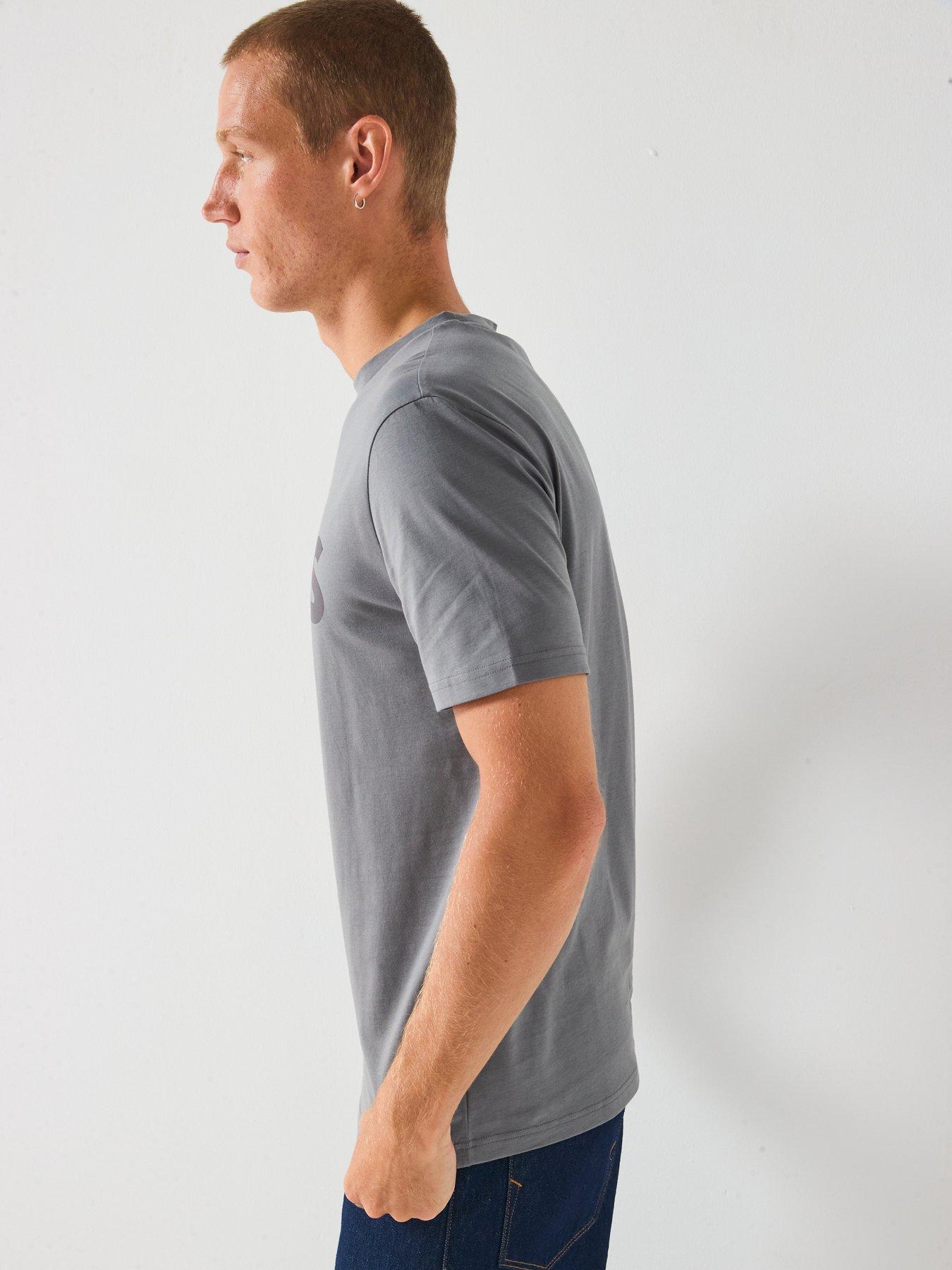 BOSS Large Logo T-Shirt - Light Grey | Very