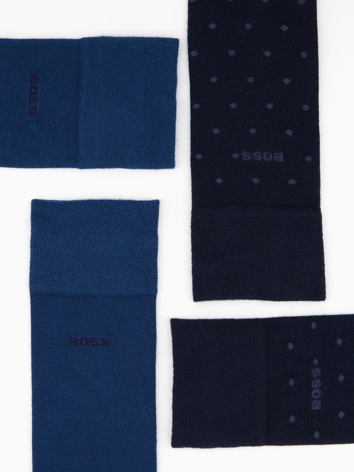 BOSS Bodywear 2 Pack Mini Dot Bamboo Crew Socks - Blue | Very